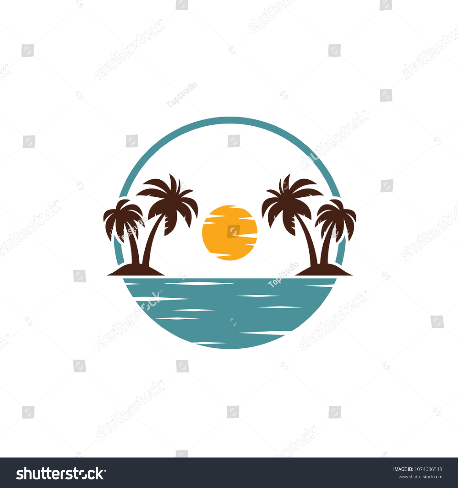 Ocean Logo Design Template Vector Illustration Stock Vector (Royalty ...