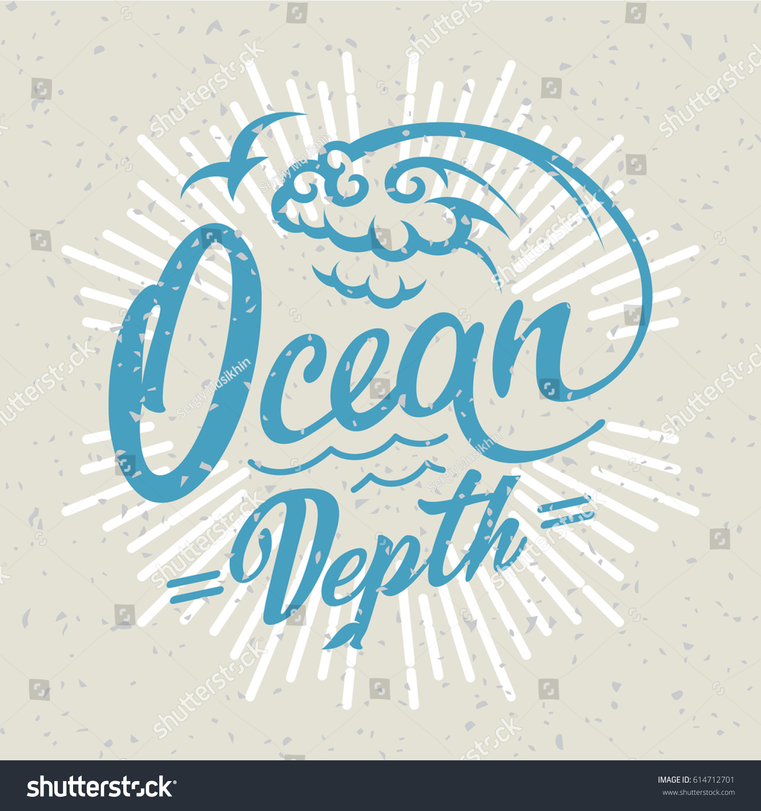 Ocean Logo Hand Drawing Stock Vector (Royalty Free) 614712701