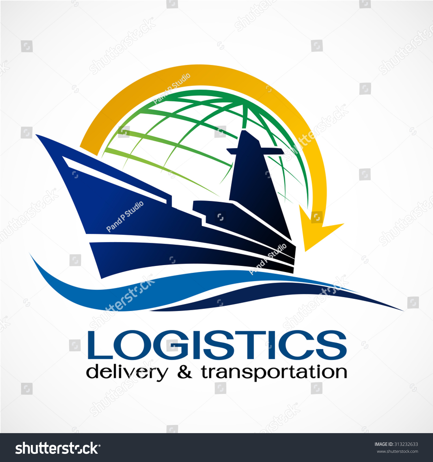 Diseño del logotipo del buque oceánico: vector de stock (libre de ...