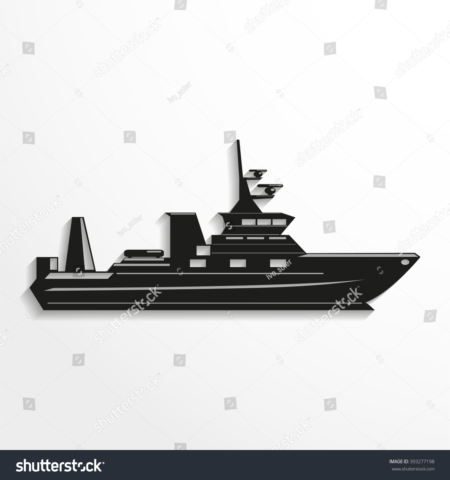 Ocean Ship Vector Illustration Stock Vector (Royalty Free) 393277198 ...
