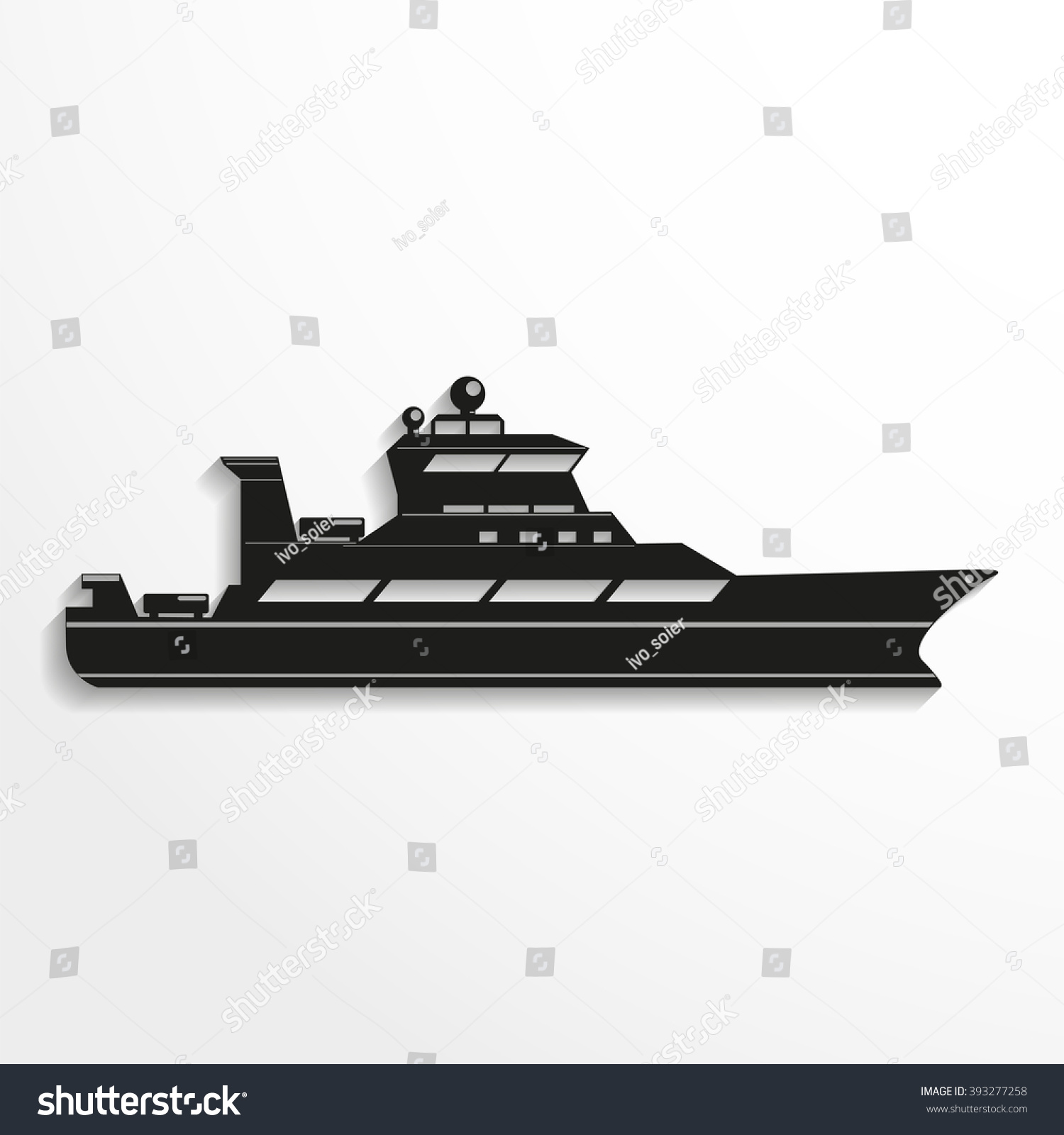 Ocean Ship Vector Illustration Stock Vector (Royalty Free) 393277258
