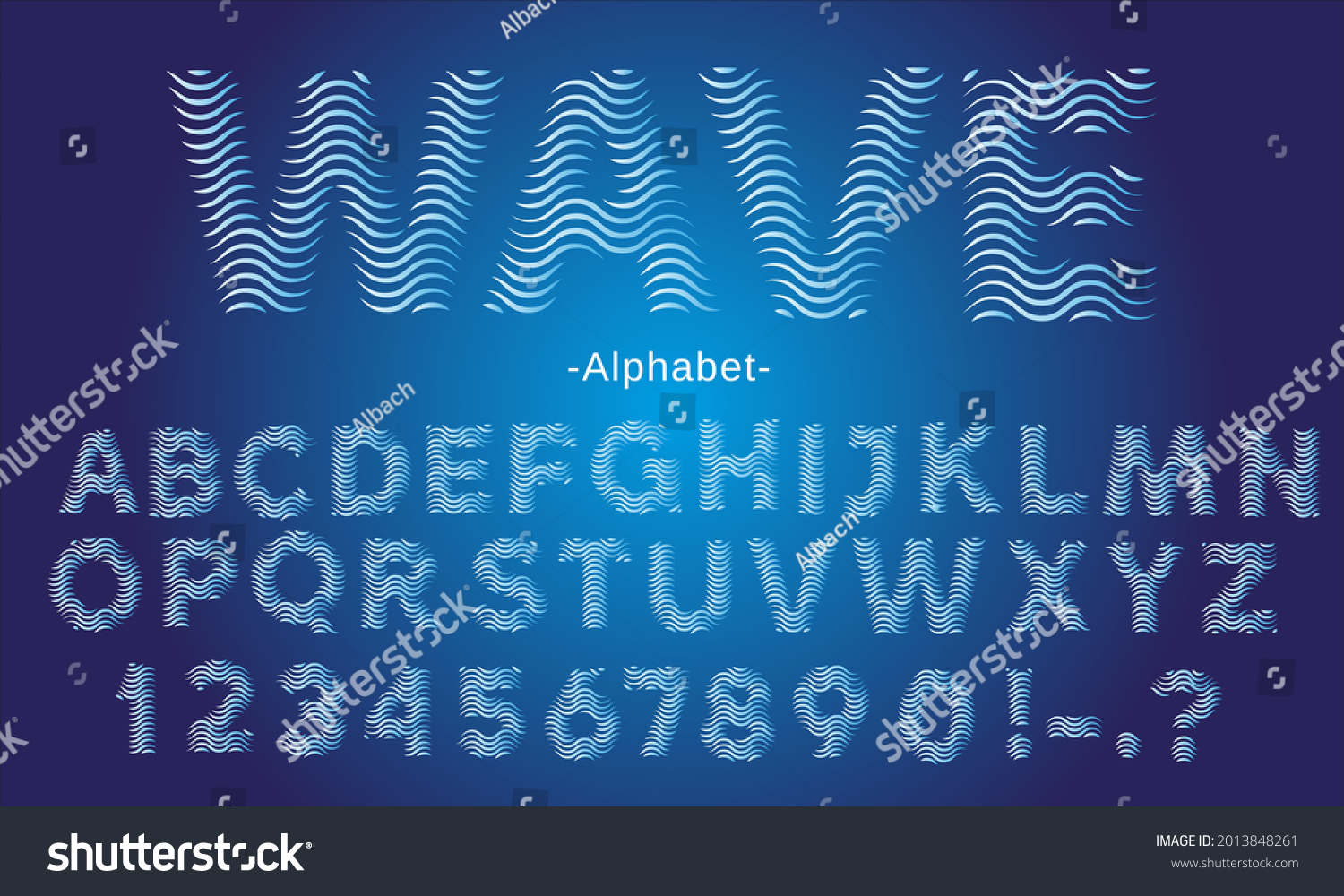 Ocean Wave Blue Font Design Vector Stock Vector (Royalty Free ...