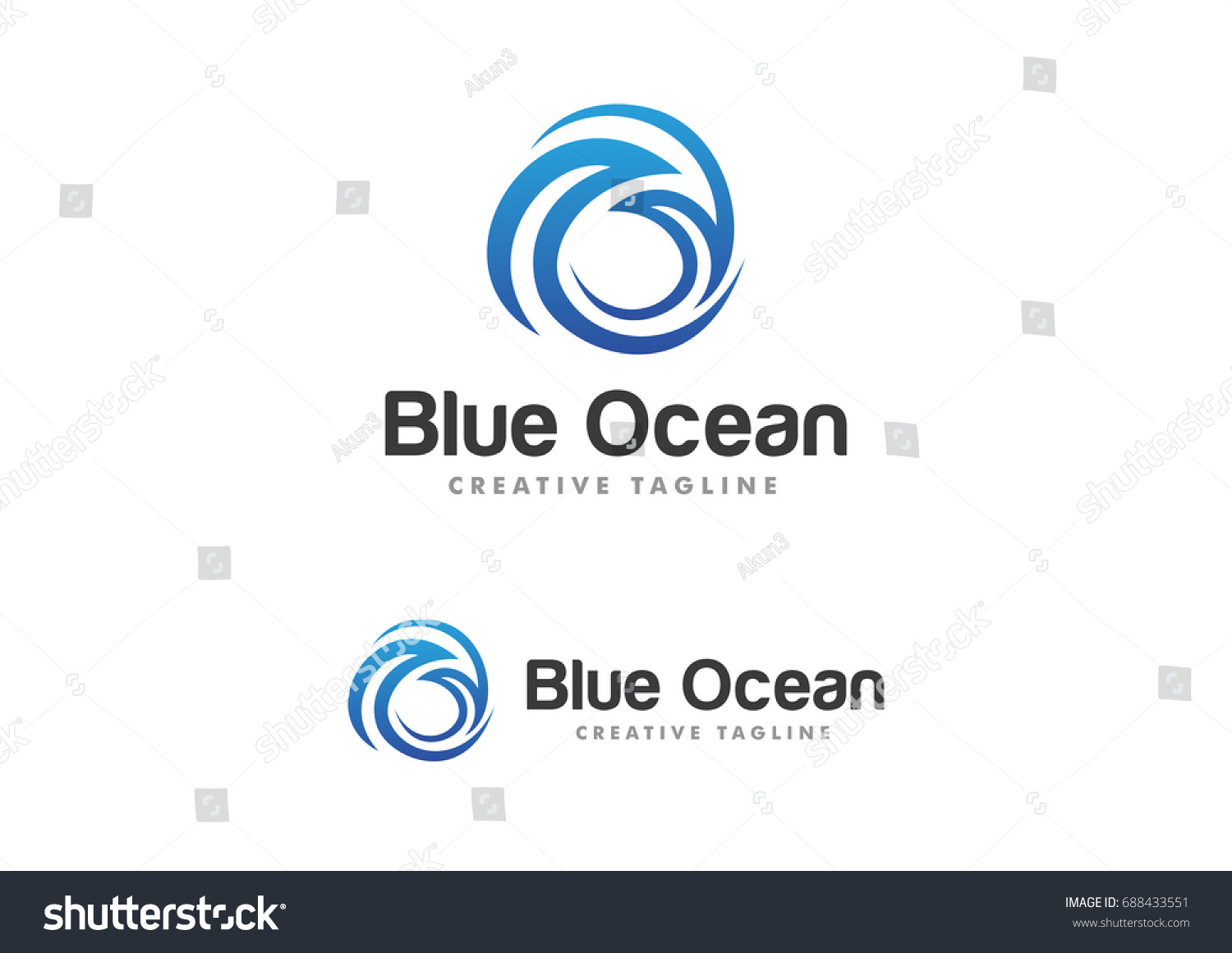Ocean Wave Logo Template Vector Stock Vector 688433551 - Shutterstock
