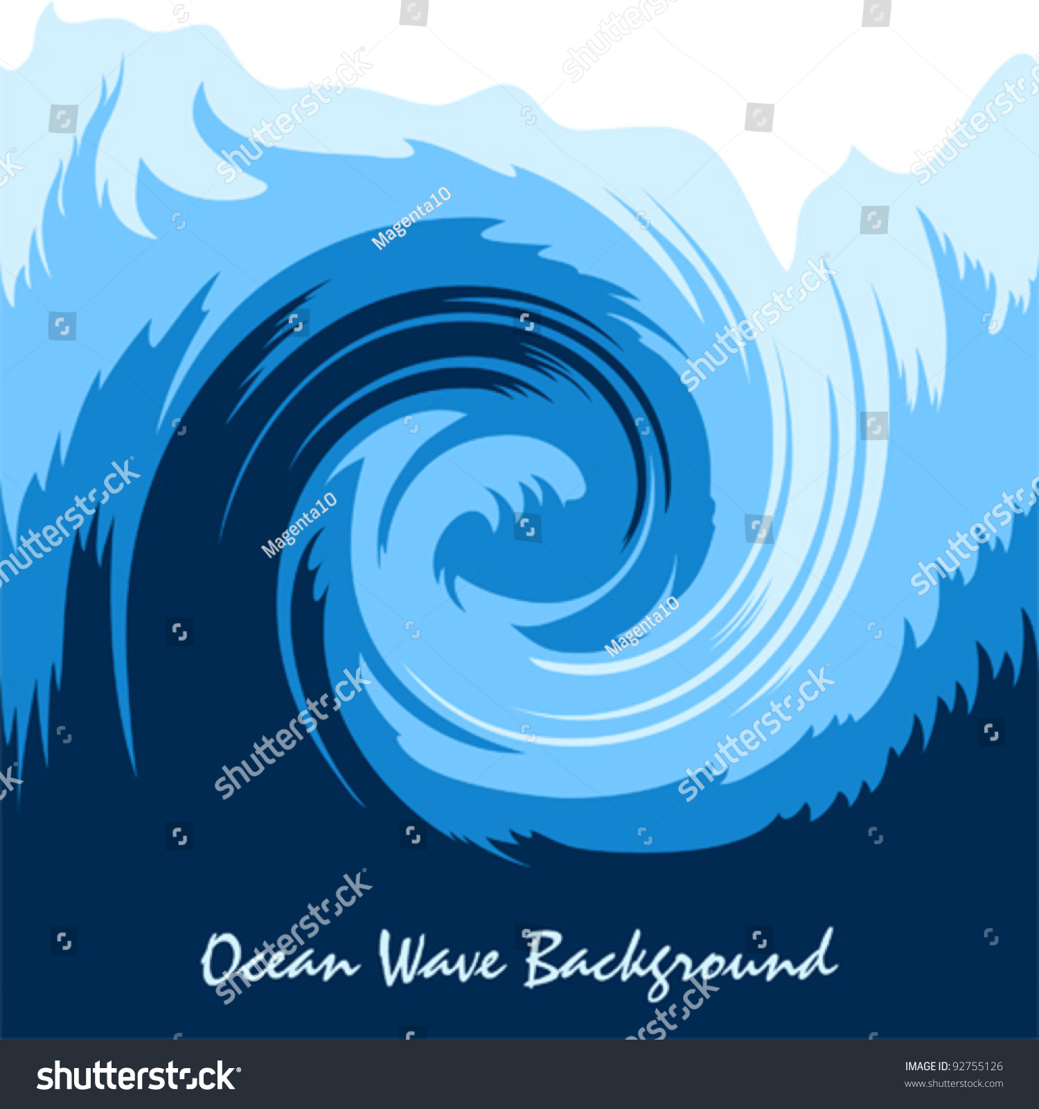 Ocean Wave Stylized Seamless Vector Background Stock Vector 92755126 ...