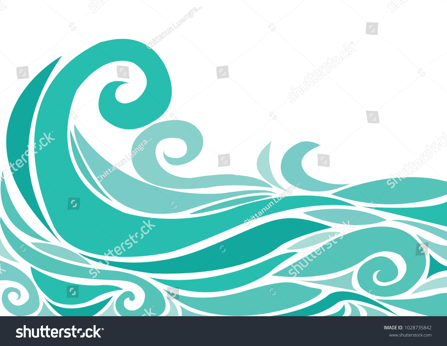 Ocean Wave Vector Design Stock Vector (Royalty Free) 1028735842 ...