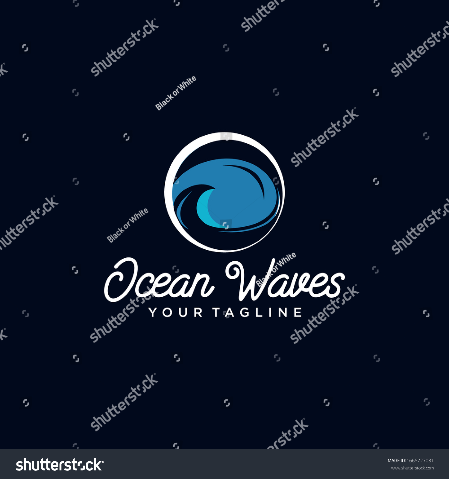 Ocean Waves Logo Design Concept Vector Stock Vector (Royalty Free ...