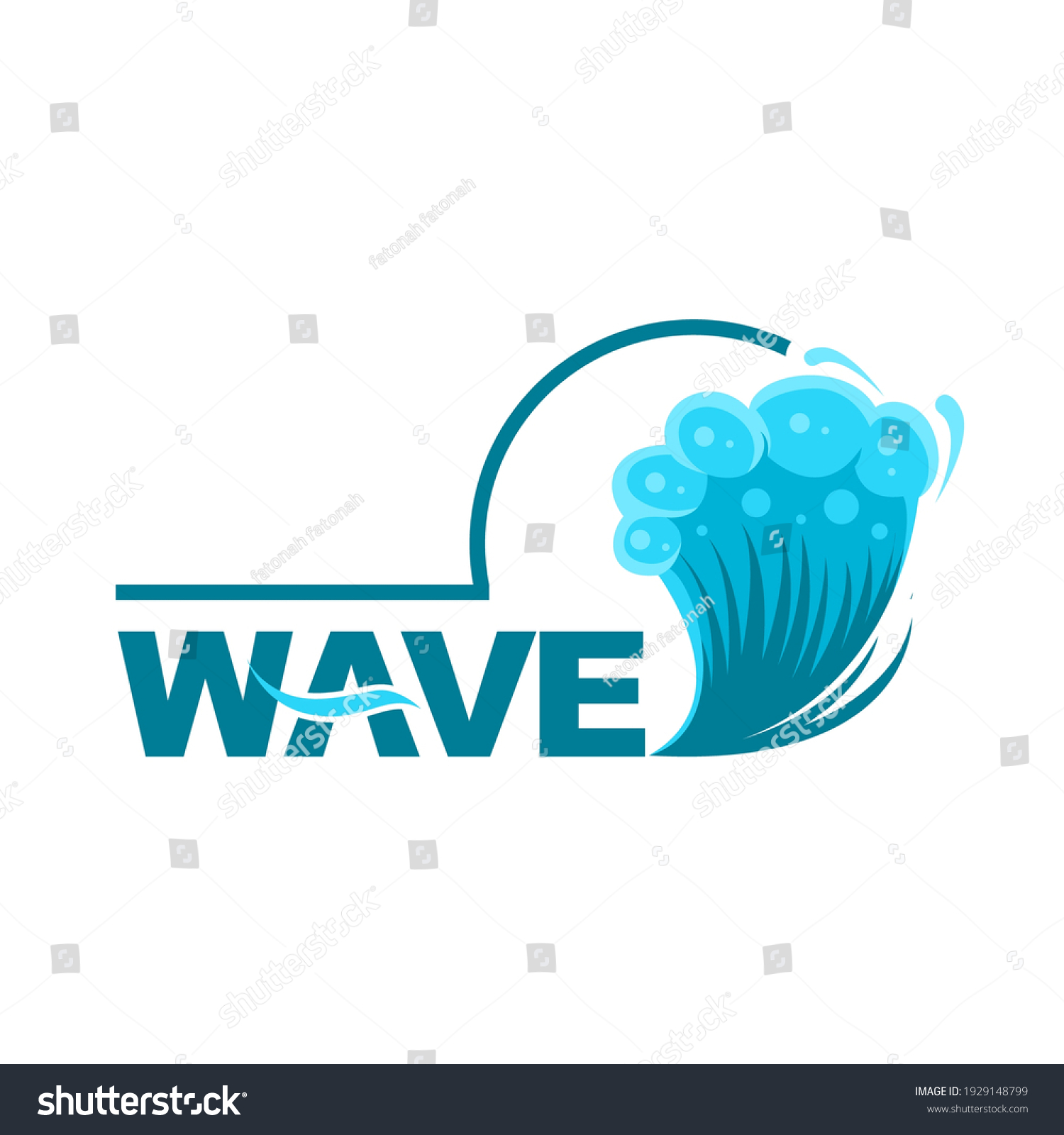 Ocean Waves Logo Design Vector Illustration Stock Vector (Royalty Free ...