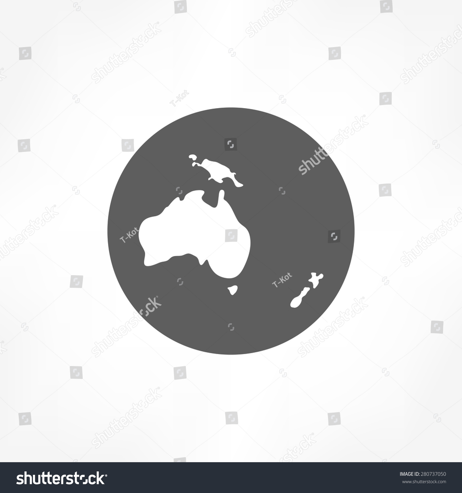 Oceania Continent Icon Stock Vector (Royalty Free) 280737050 | Shutterstock