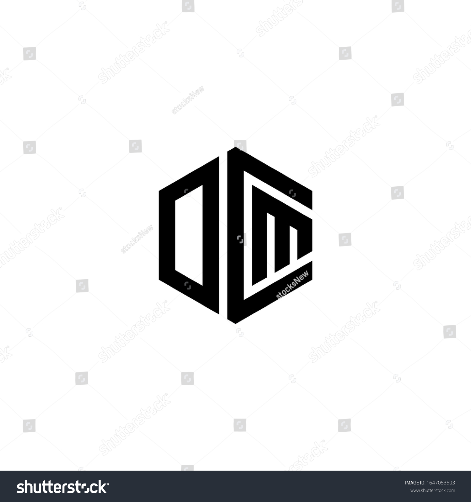 Ocm Letter Logo Design Polygon Monogram: เวกเตอร์สต็อก (ปลอดค่า ...