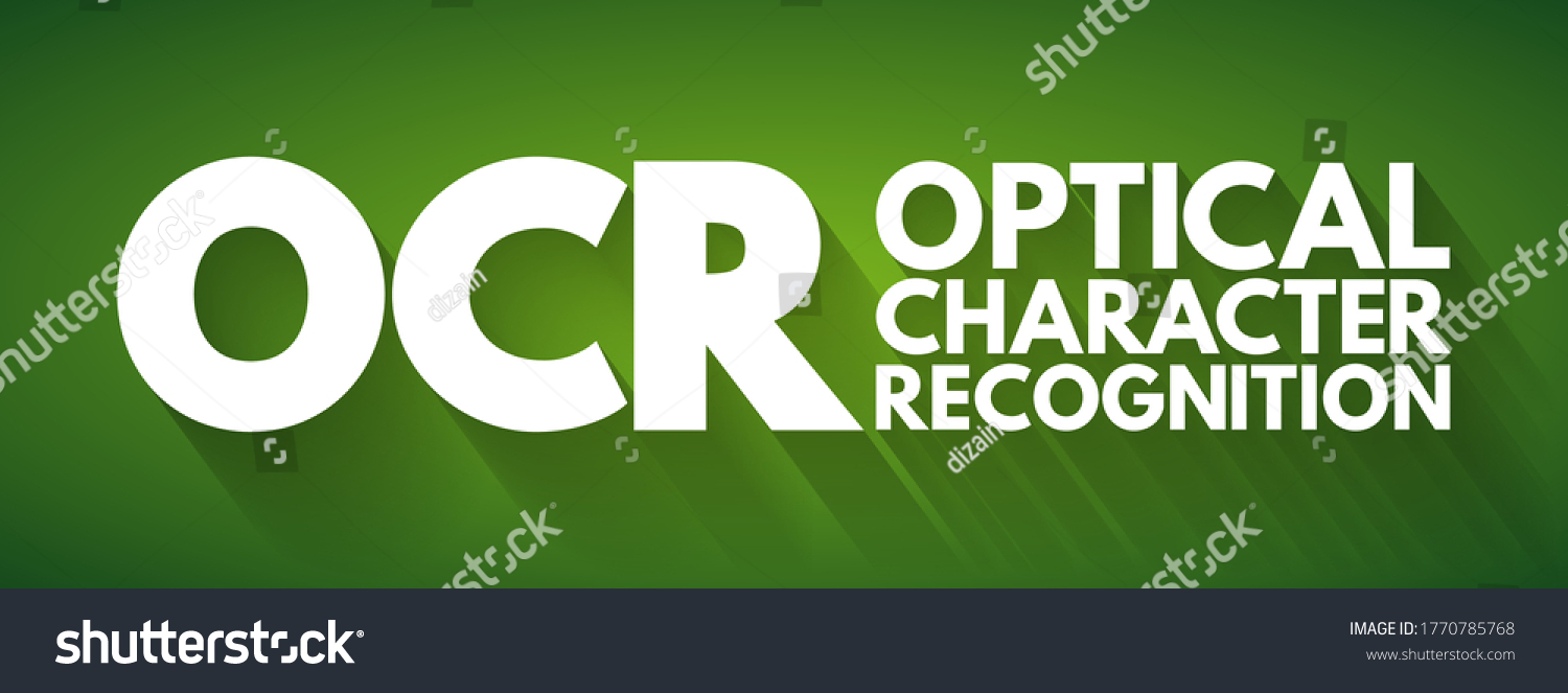 Ocr Optical Character Recognition Acronym Technology Stock Vector ...