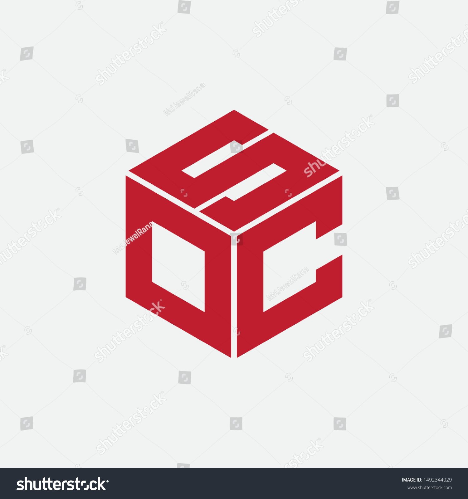 Ocs Letter Logo Design Vector Stock Vector (Royalty Free) 1492344029