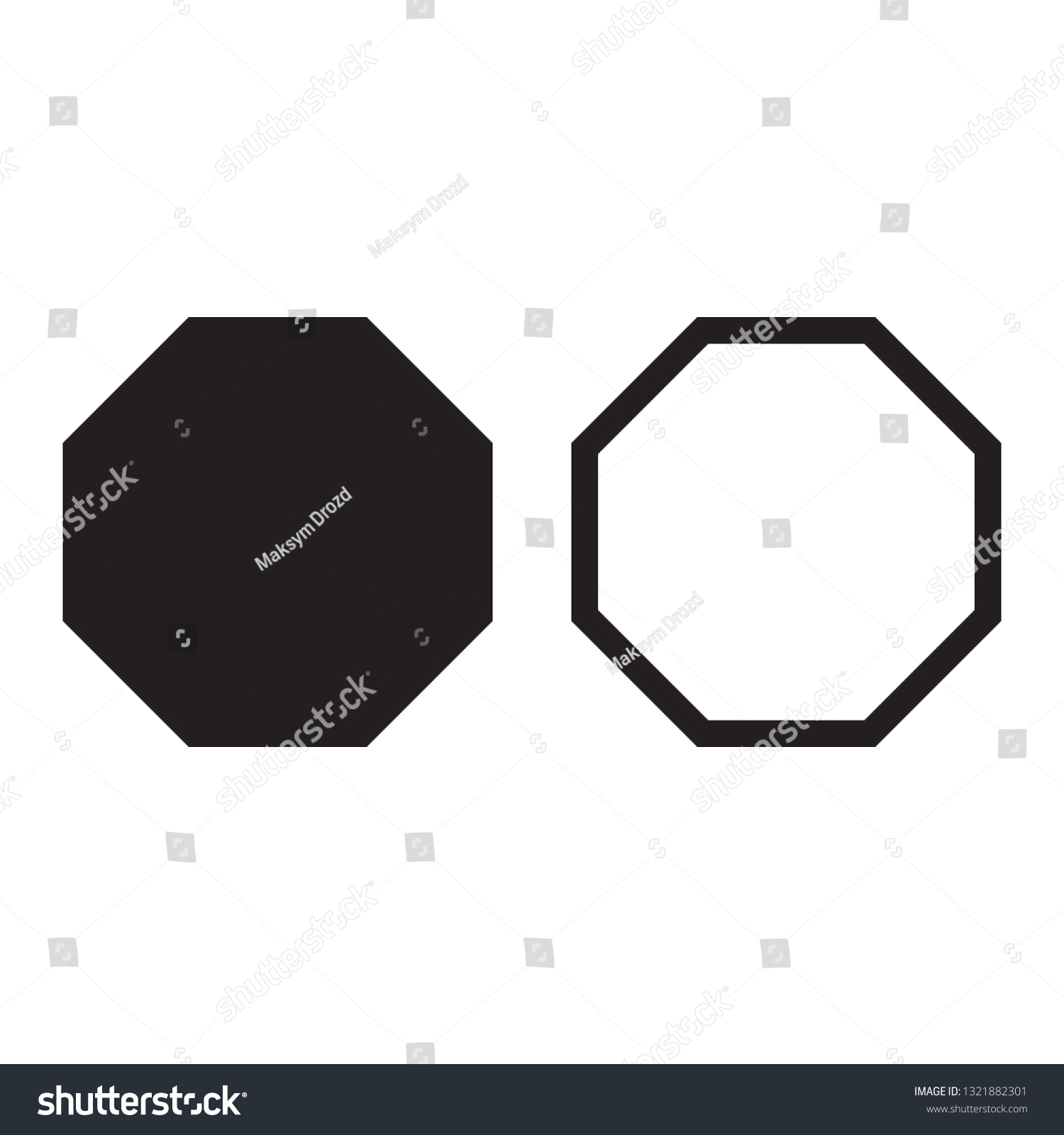 Octagon Icon Vector Geometry Octagonal Eight Stock Vector (Royalty Free ...