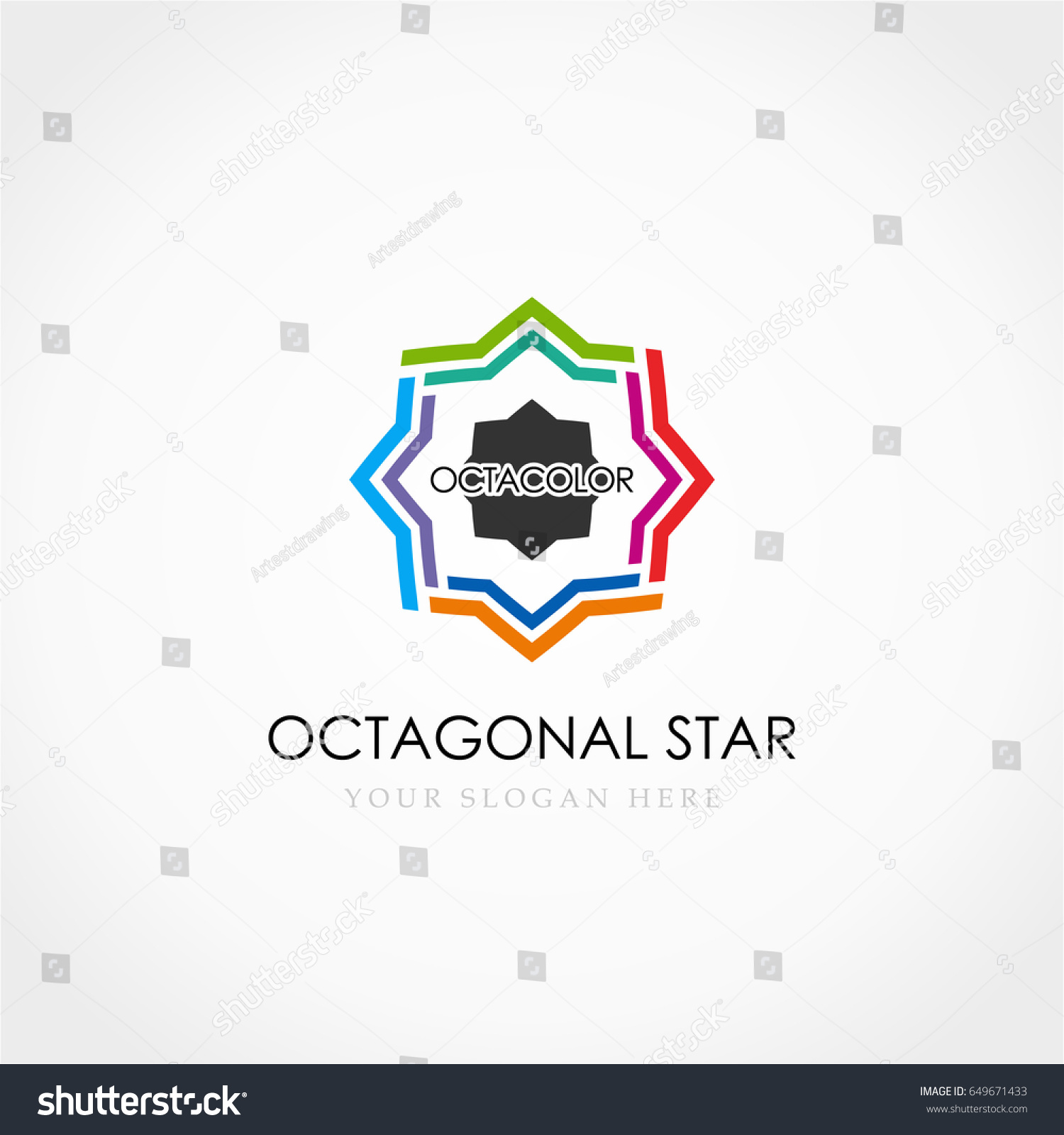 Octagonal Star Colorful Logo Stock Vector (Royalty Free) 649671433 ...