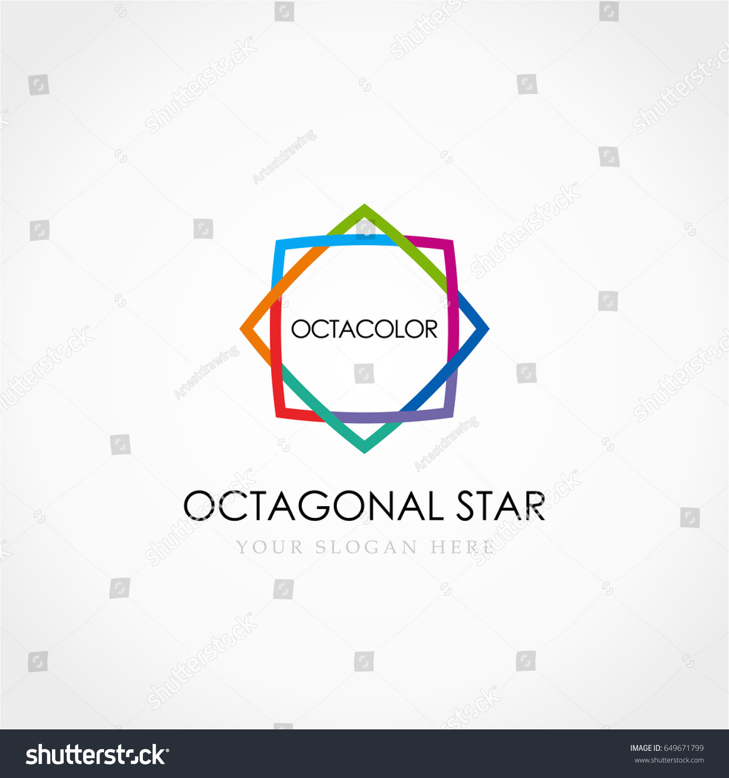 Octagonal Star Colorful Logo Stock Vector (Royalty Free) 649671799 ...
