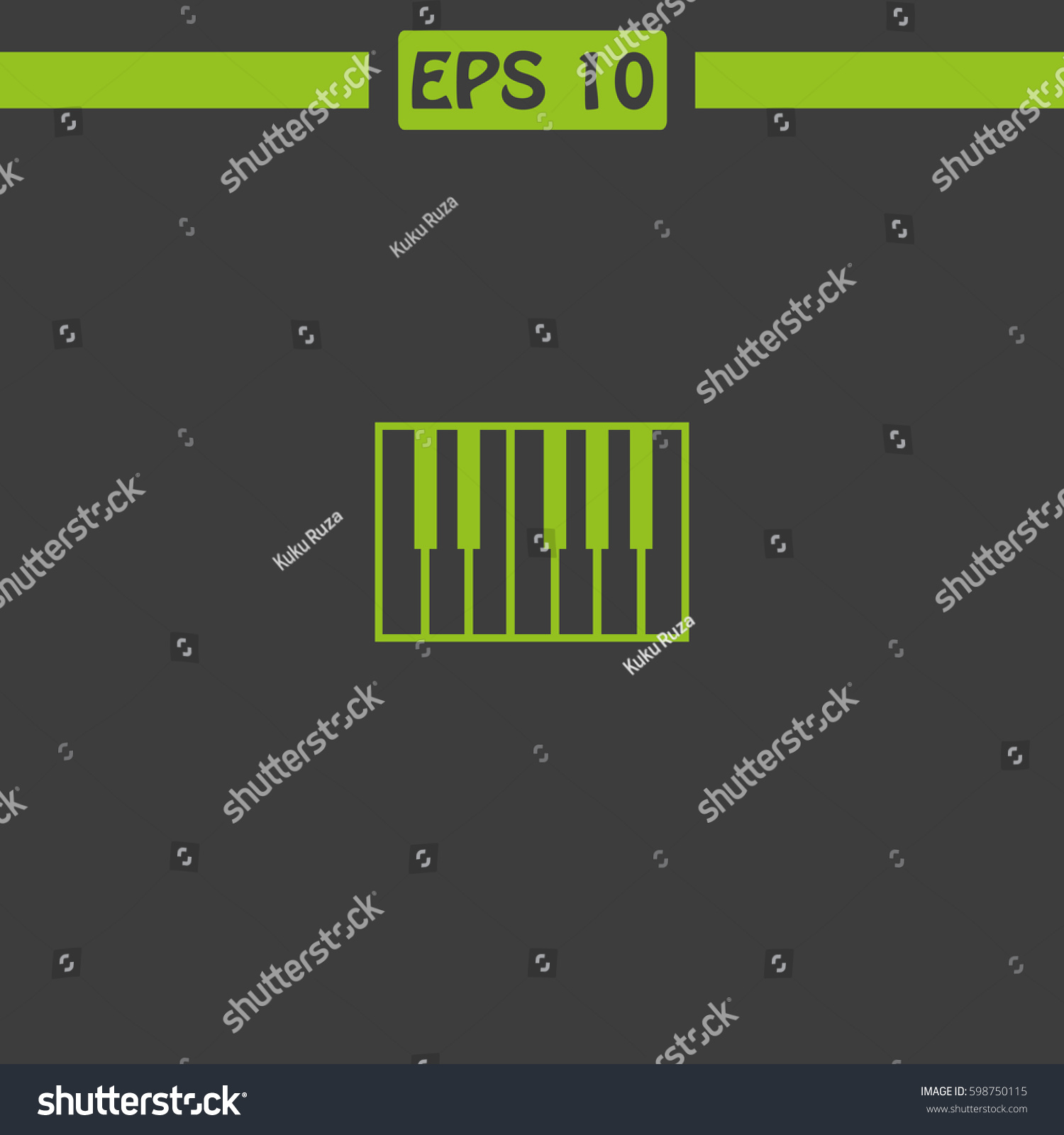 Octave Piano Keys Vector Icon Stock Vector (Royalty Free) 598750115 ...