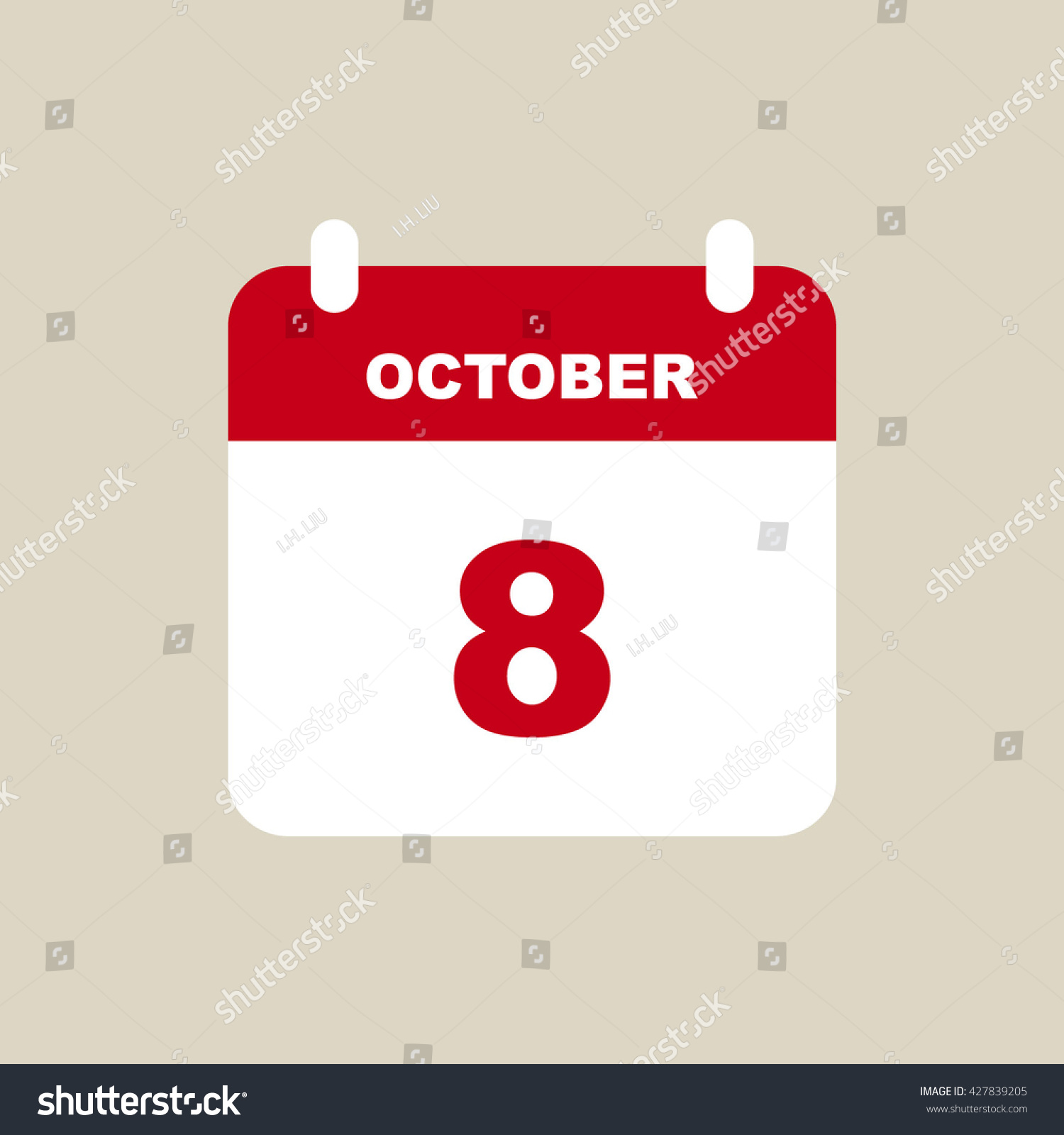October 8 Calendar Icon Stock Vector (Royalty Free) 427839205