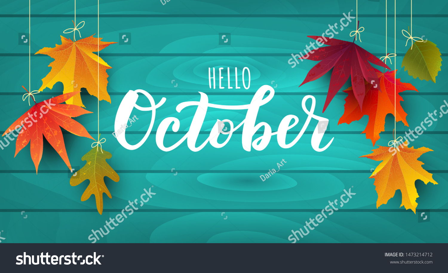 October Word Hand Lettering Typography Autumn: vector de stock (libre ... October Word Hand Lettering Typography Autumn: vector de stock (libre ...