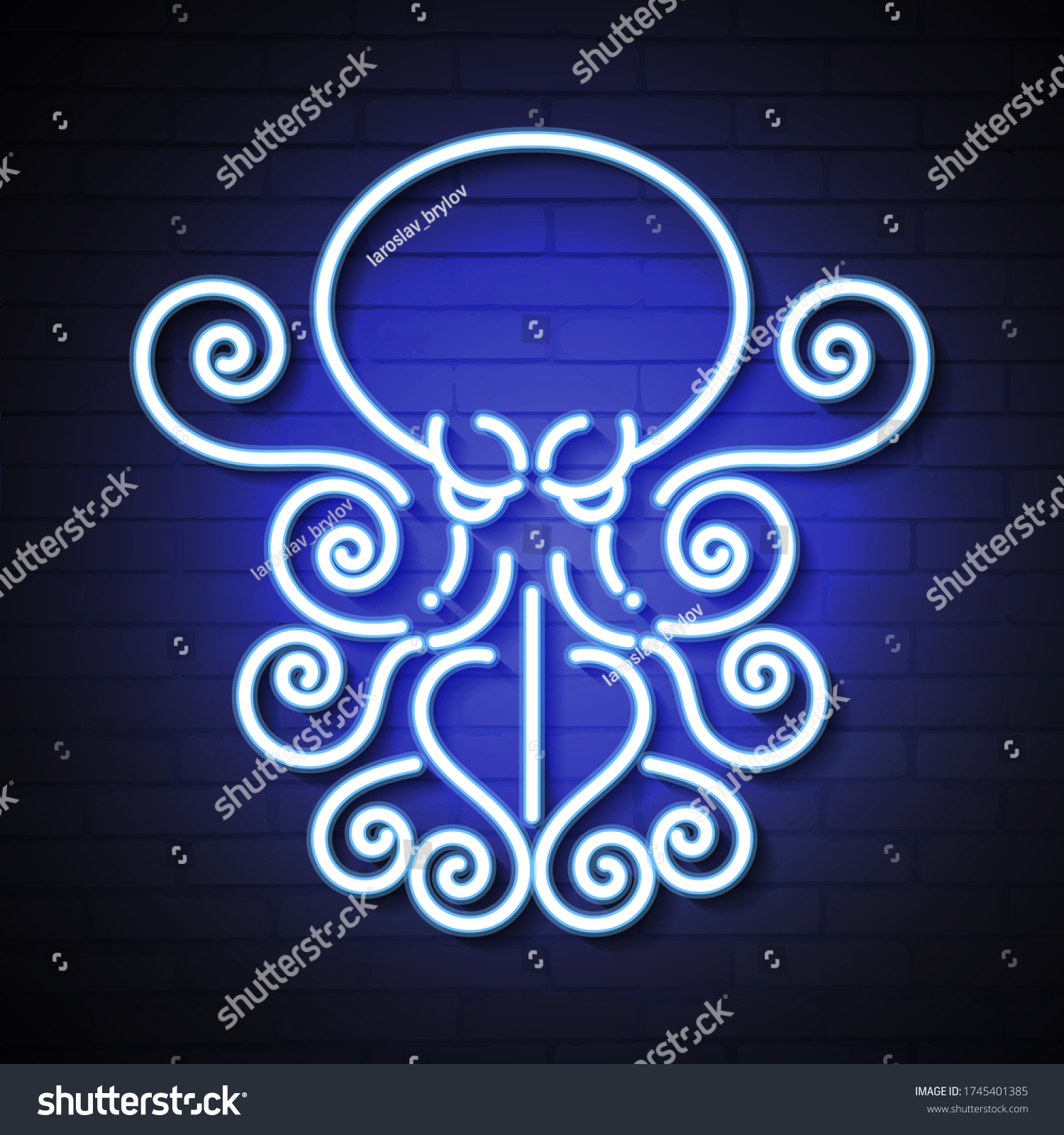 Octopus Blue Glowing Neon Ui Ux Stock Vector (Royalty Free) 1745401385 ... Octopus Blue Glowing Neon Ui Ux Stock Vector (Royalty Free) 1745401385 ...