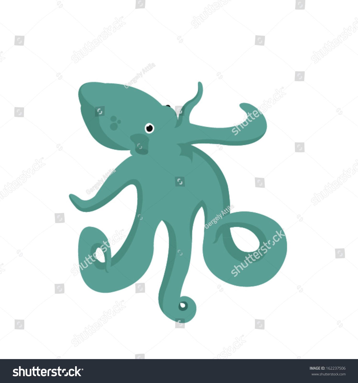 Octopus Cartoon Illustration Stock Vector (Royalty Free) 162237506 ...