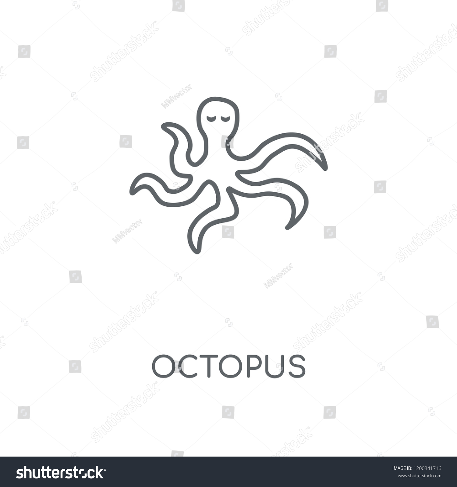 Octopus Linear Icon Octopus Concept Stroke Stock Vector (Royalty Free ...