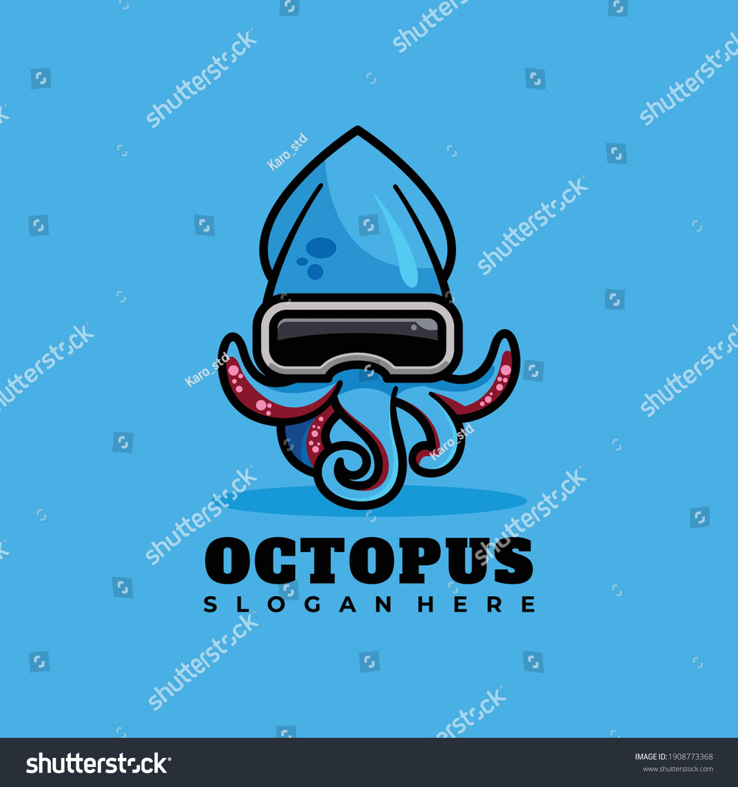 Octopus Mascot Logo Design Vector Illustration Stock Vector (Royalty ...