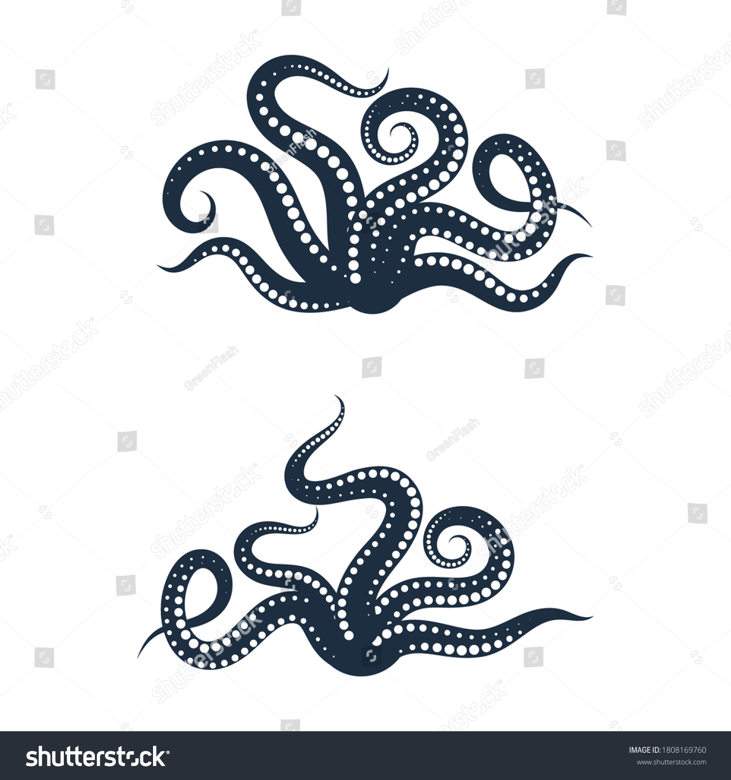 Octopus Vector Icon Illustration Design Template Stock Vector (Royalty ...