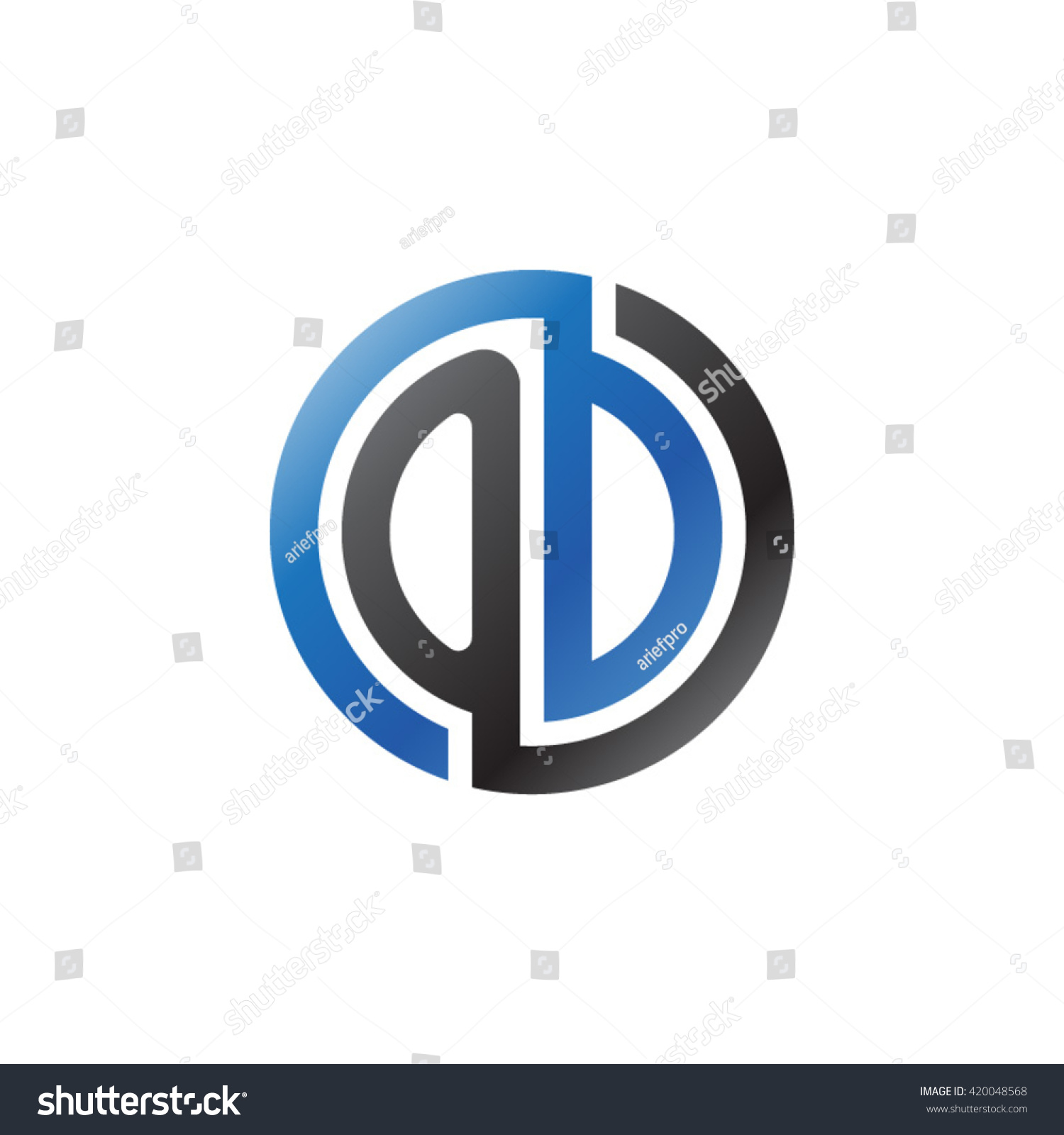 Od Initial Letters Looping Linked Circle: vector de stock (libre de ...