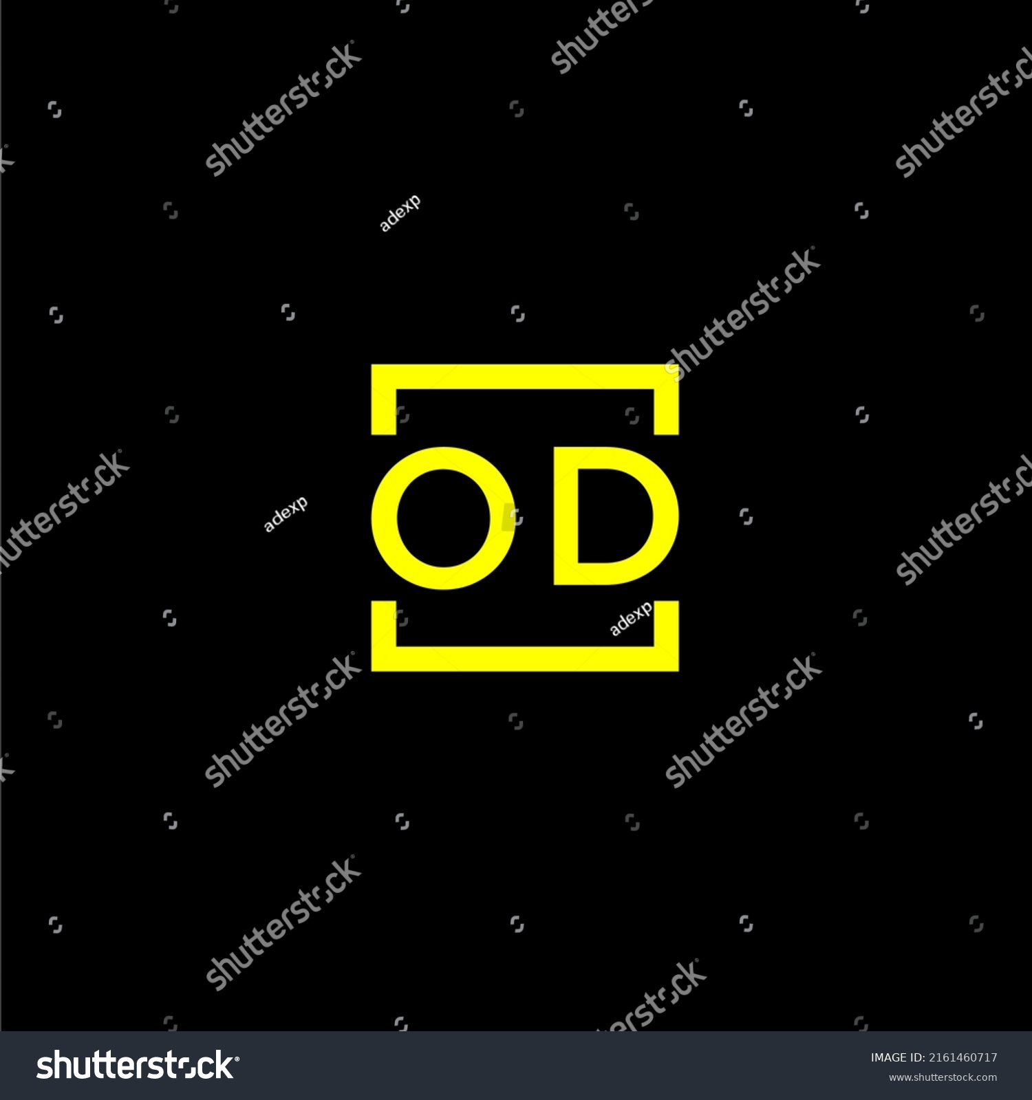 Od Initial Monogram Logo Square Style Stock Vector (Royalty Free ...