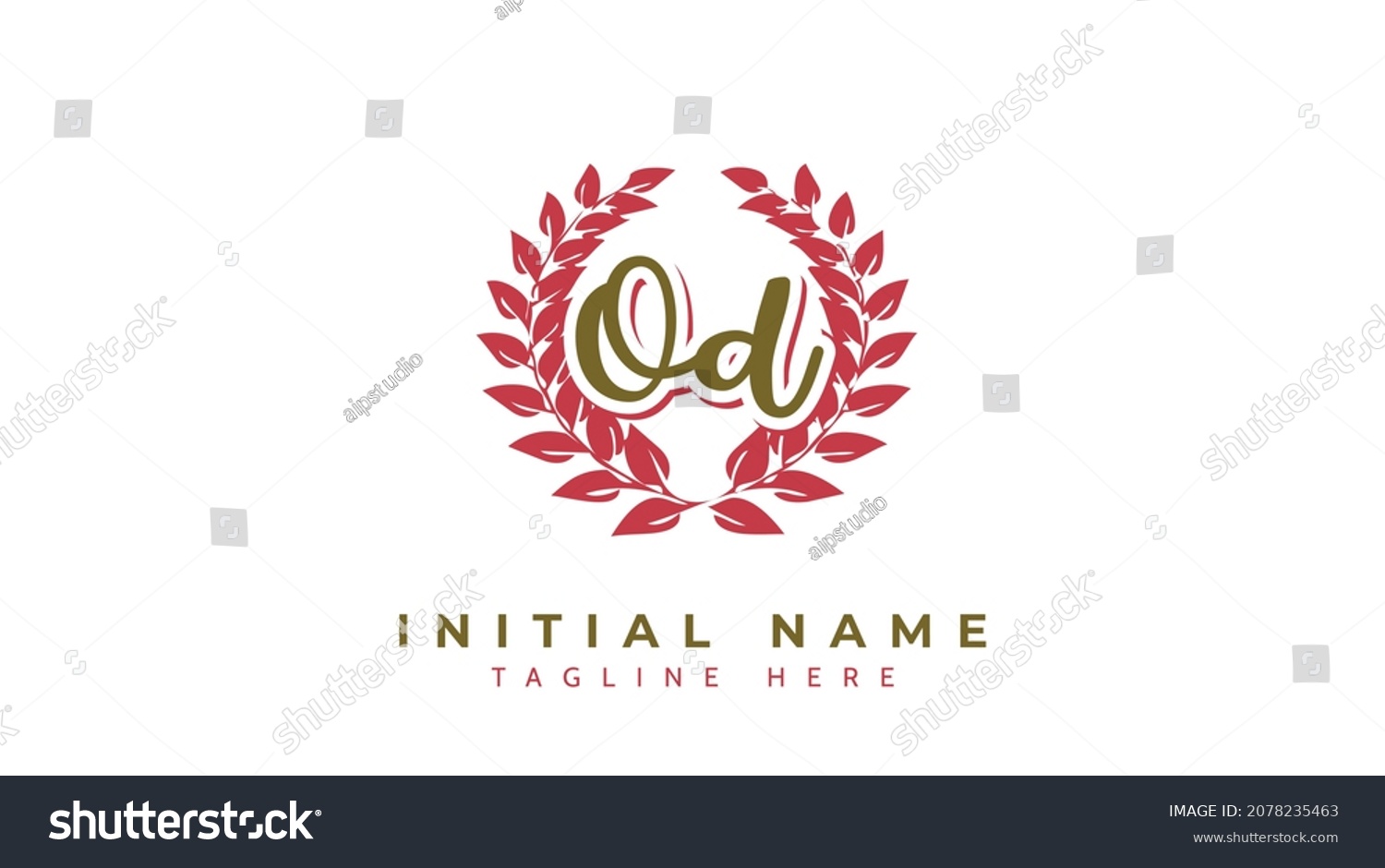 Od Initials Handwriting Logo Vector Stock Vector (Royalty Free ...