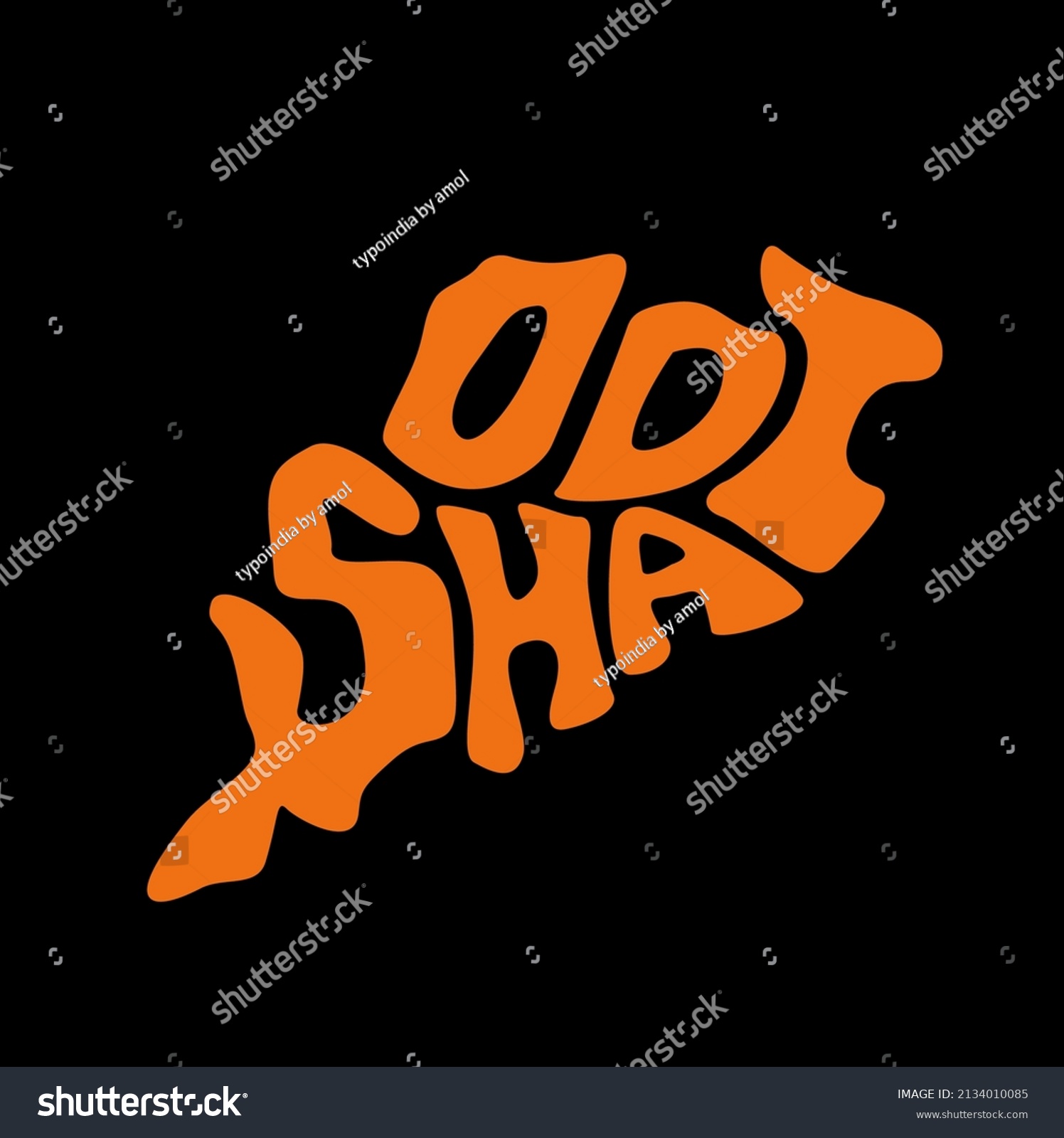 Odisha Typography Map Odisha Map Lettering Stock Vector (Royalty Free ...