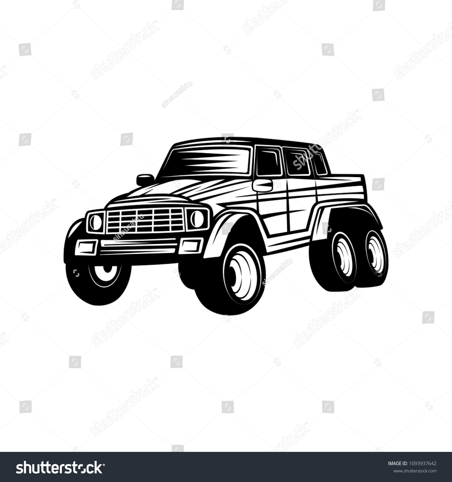 Off Road Car Vector Template Stock Vector (Royalty Free) 1093937642