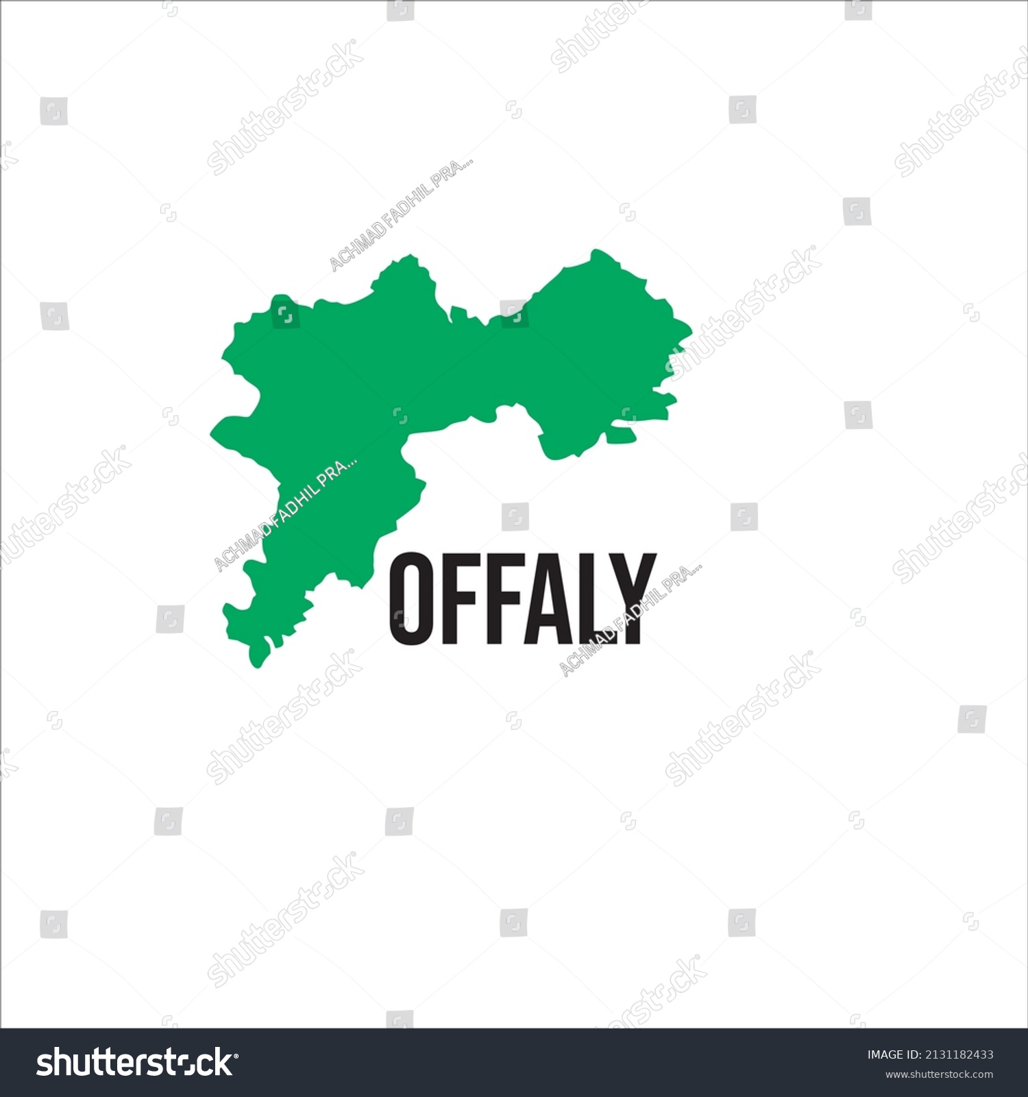 Offaly Map On White Background Stock Vector (Royalty Free) 2131182433