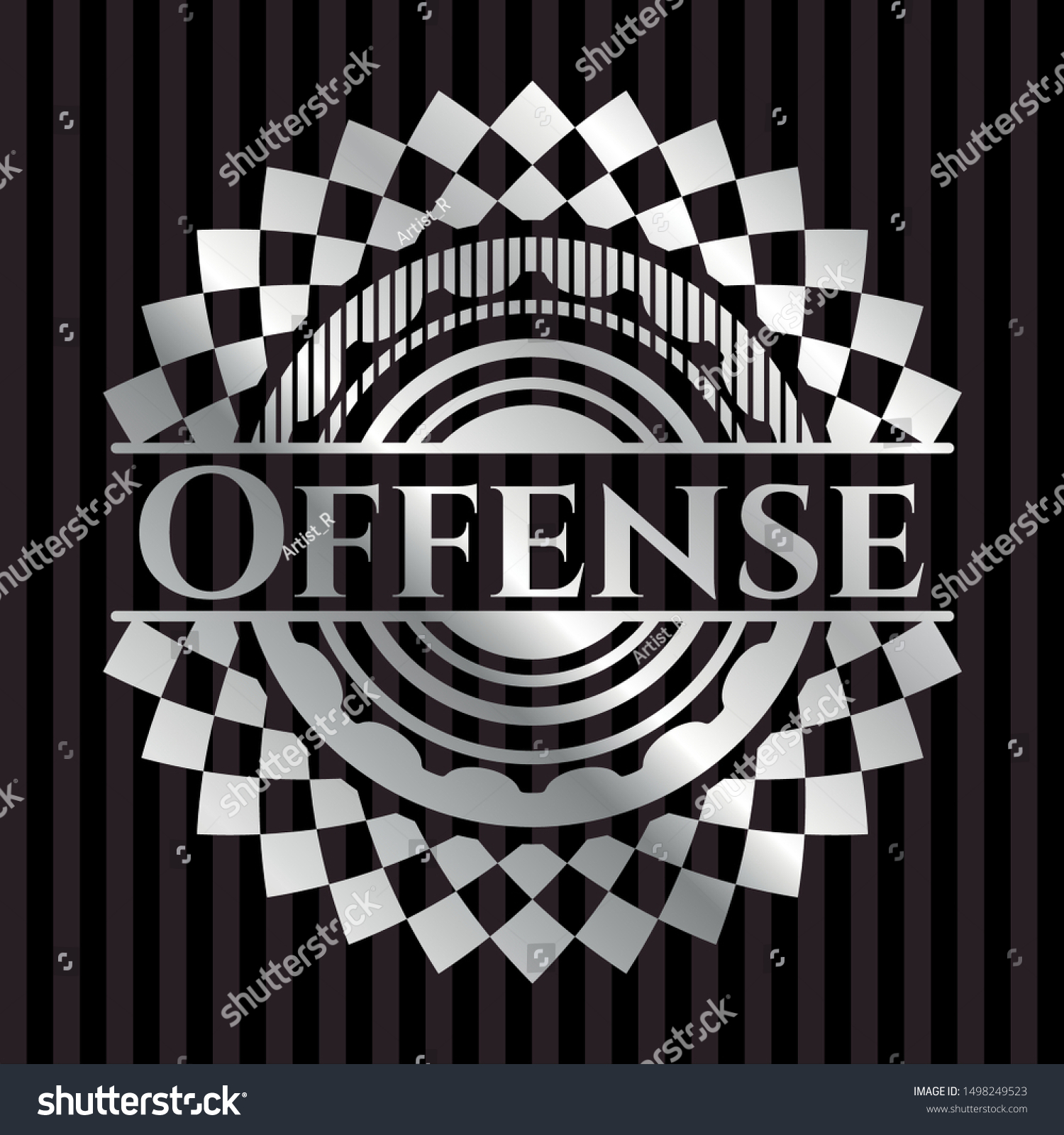 Offense Silver Badge Vector Illustration Mosaic Stock Vector (Royalty ...