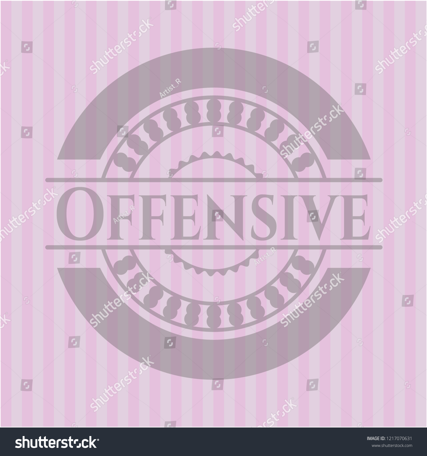 Offensive Pink Emblem Retro Stock Vector (Royalty Free) 1217070631