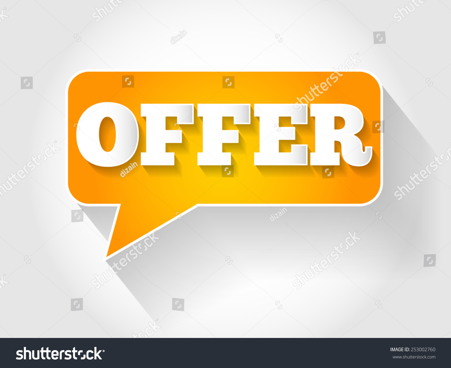 Offer Text Message Bubble Business Concept Stock Vector 253002760 ...