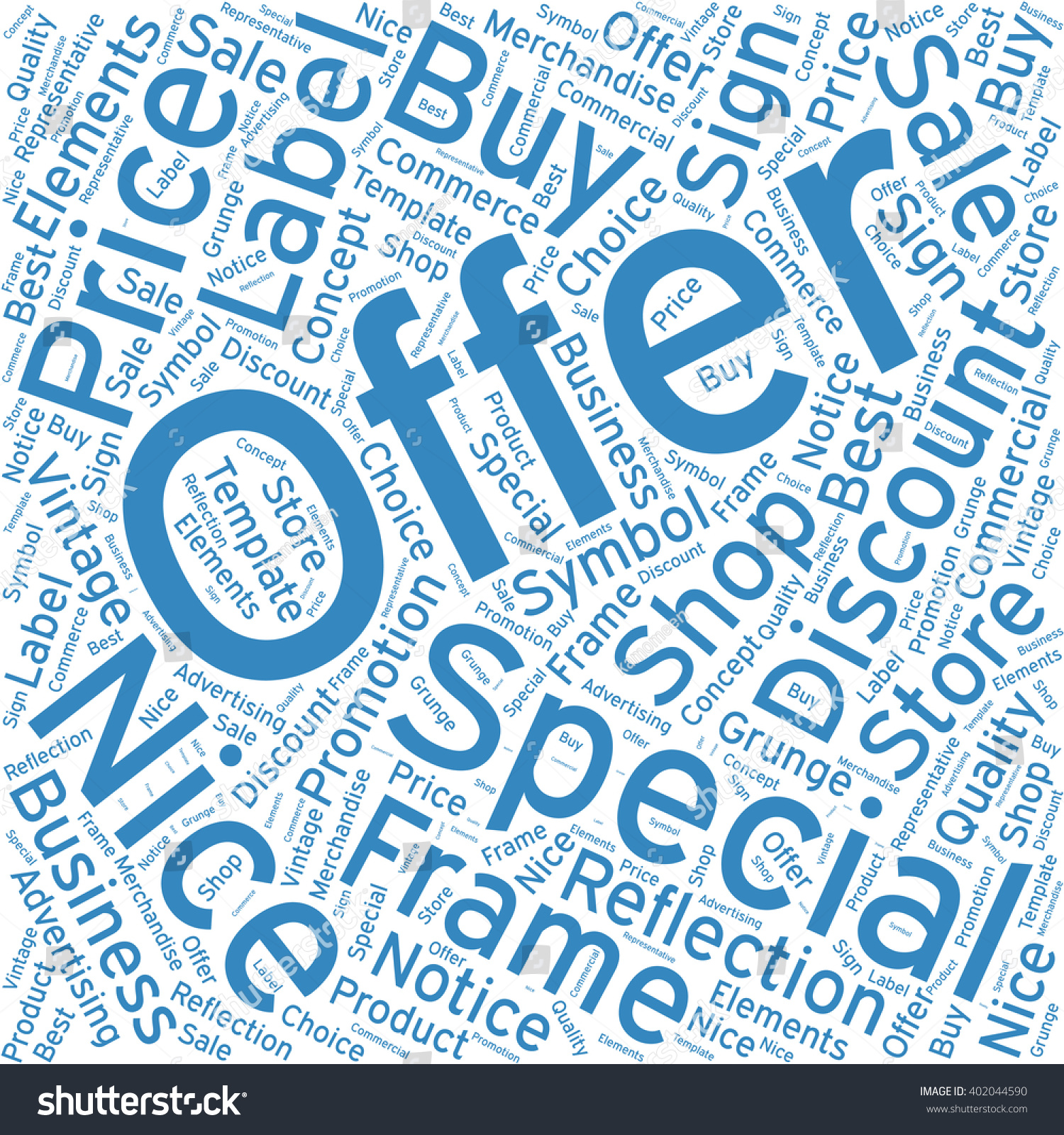 Offer Word Cloud Art Background Stock Vector (Royalty Free) 402044590 ...
