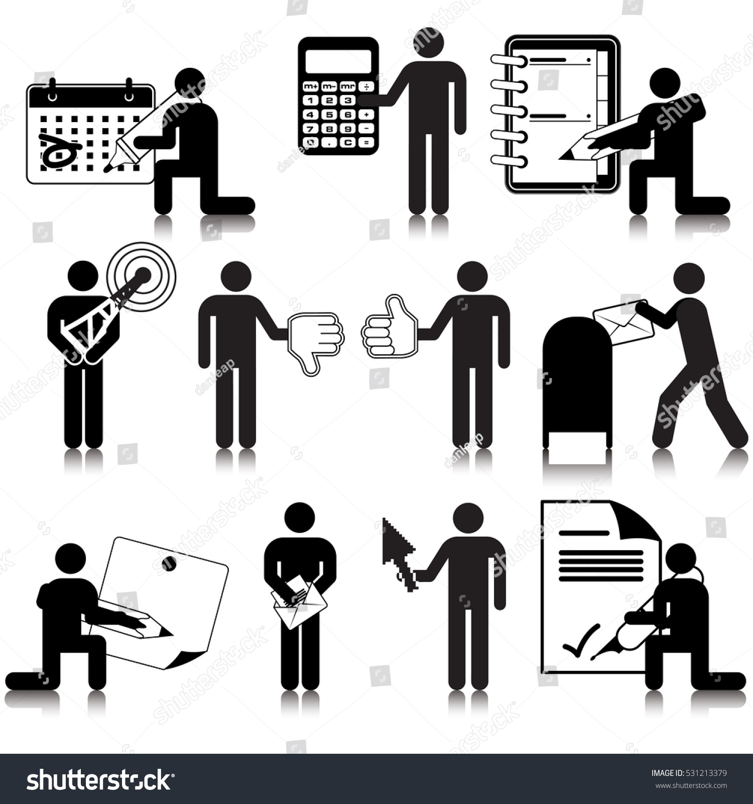Office Activities Icon Set Stock Vector (Royalty Free) 531213379 ...