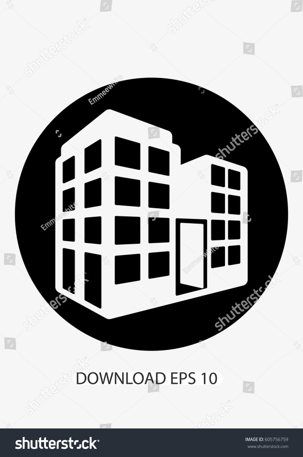 Office Block Building Icon Vector: vector de stock (libre de regalías ...