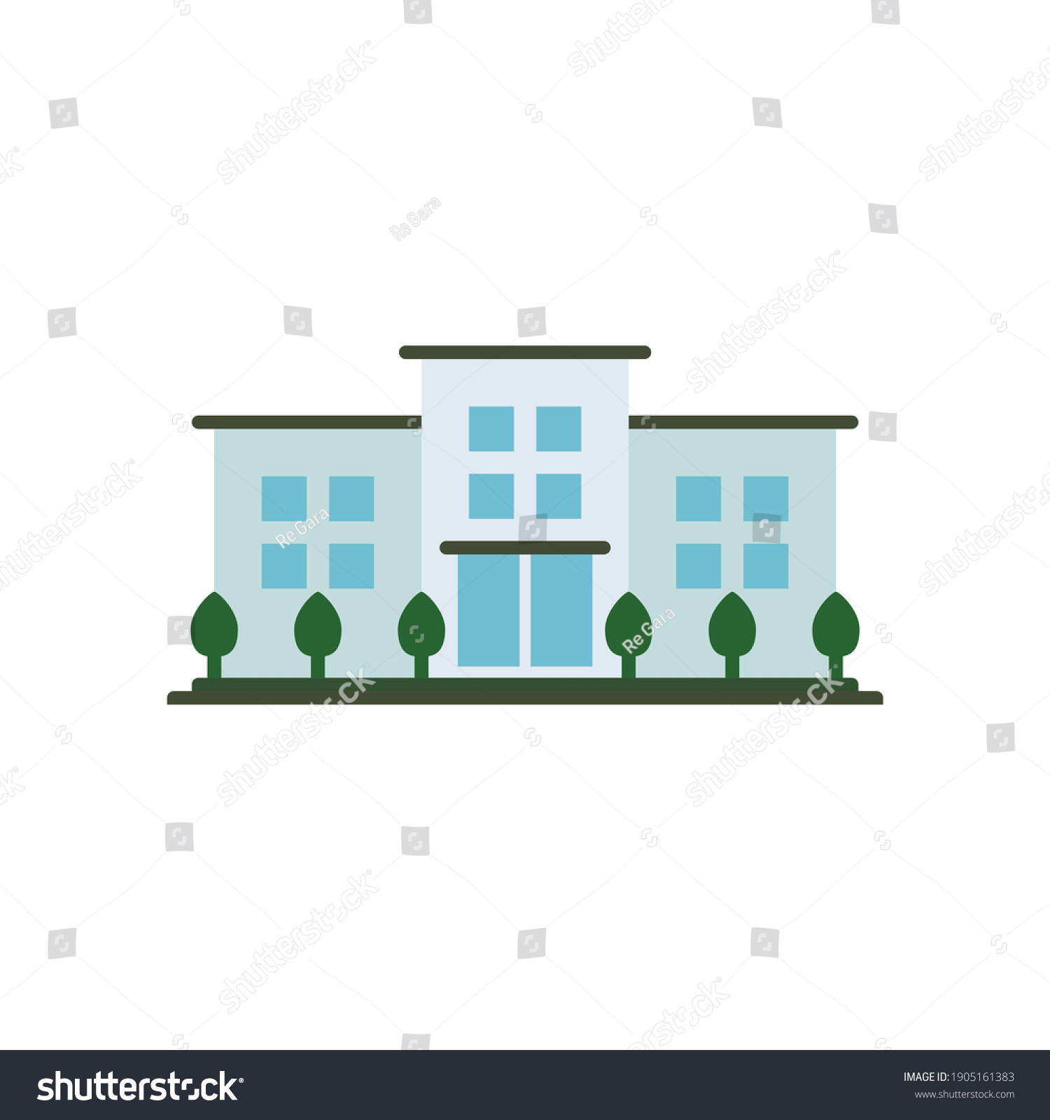 Office Building Design Vector Illustration Stock Vector (Royalty Free ...