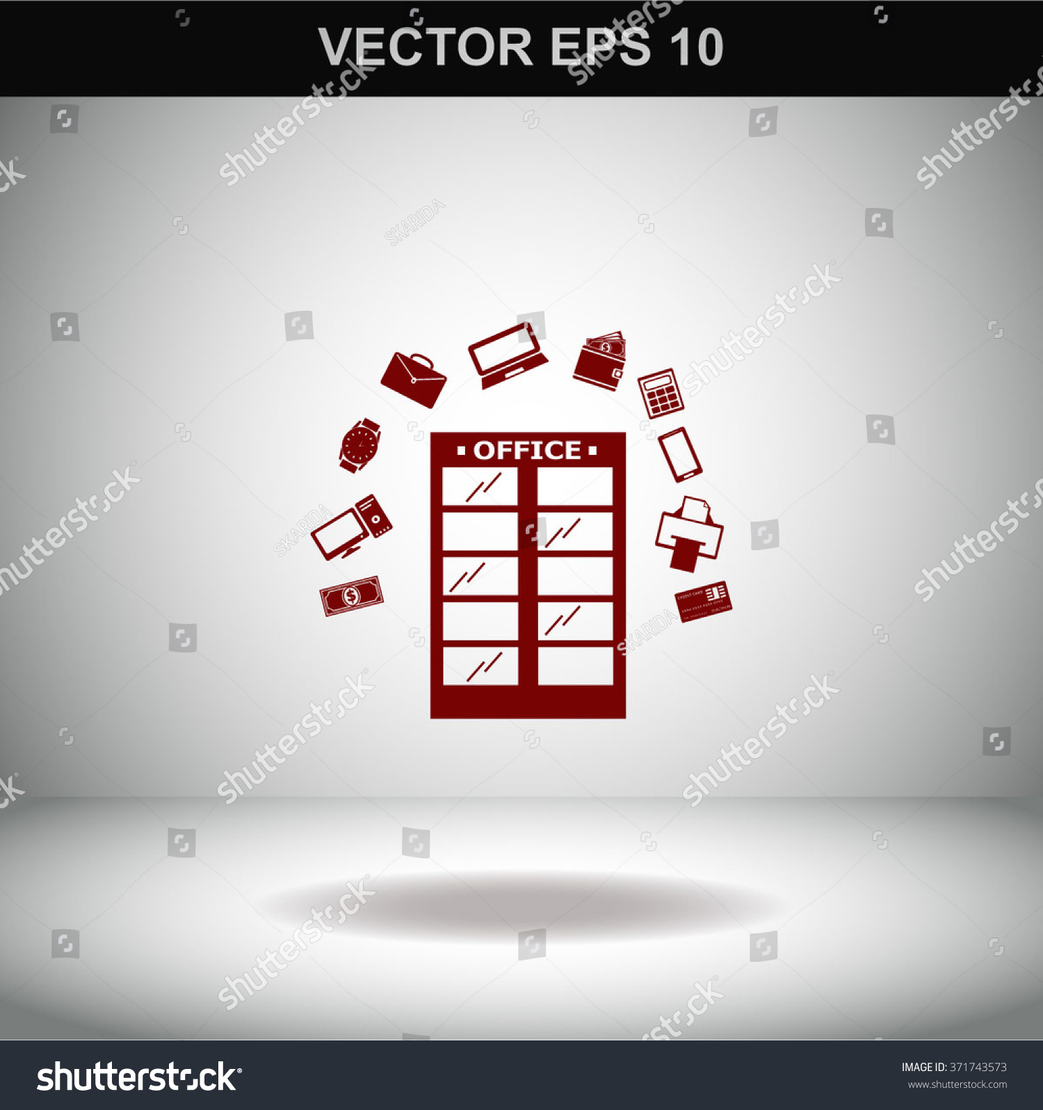 Office Building Vector Icon Stock Vector (Royalty Free) 371743573 ... Office Building Vector Icon Stock Vector (Royalty Free) 371743573 ...