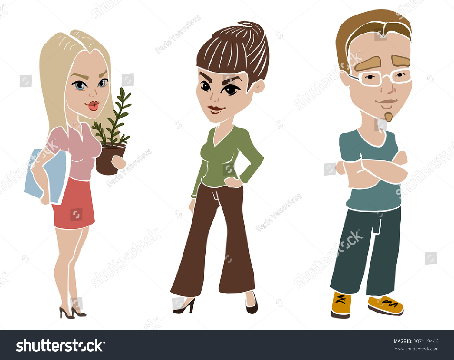 Office Cartoon People Vector Characters Set Stock Vector (Royalty Free ...