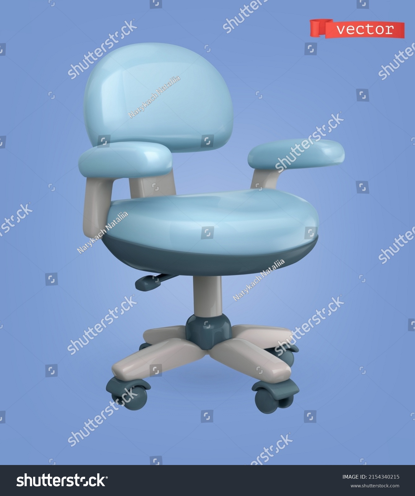 Office Chair 3d Render Vector Icon Stock Vector (Royalty Free ...
