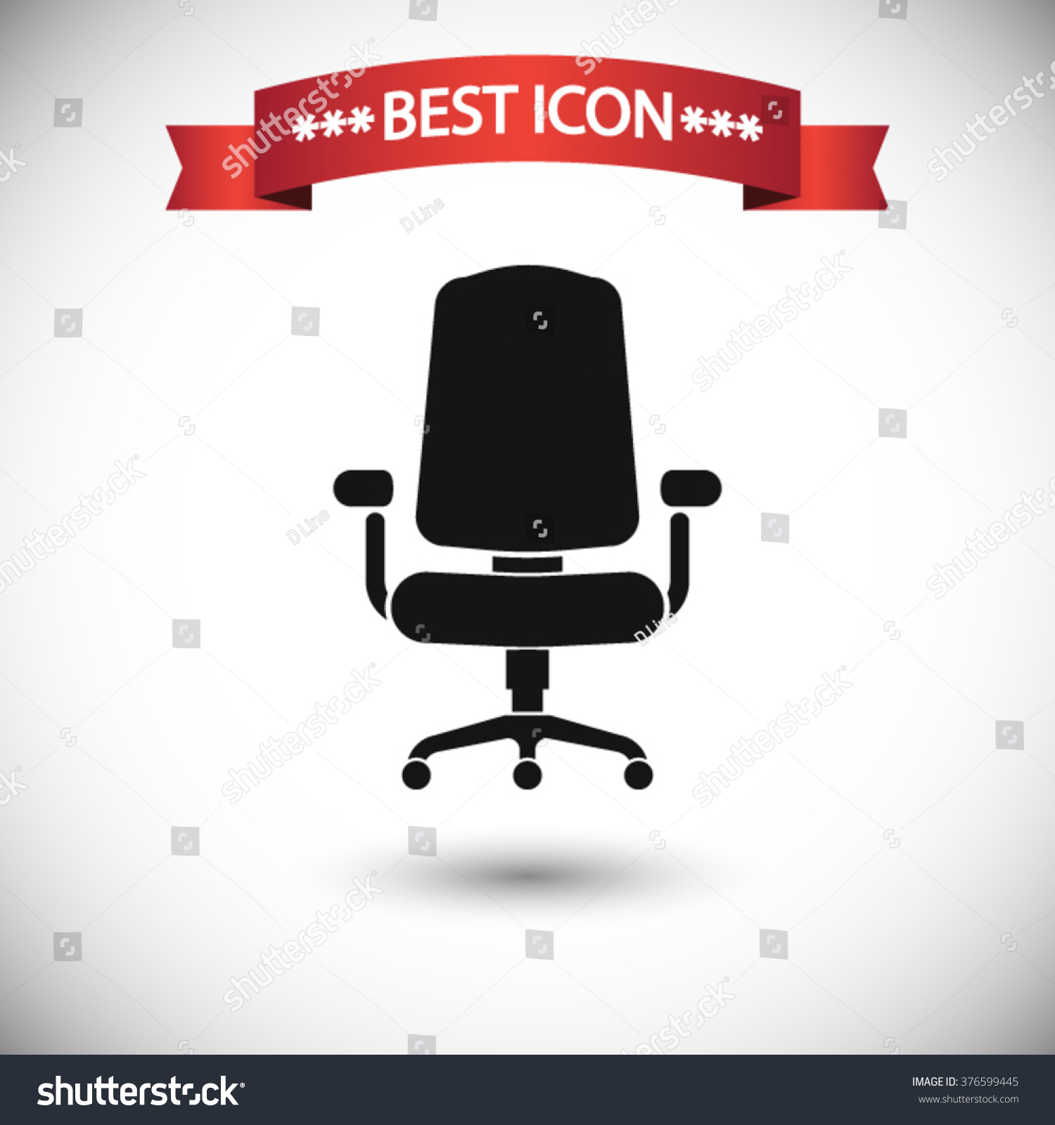 Office Chair Icon Vector: vector de stock (libre de regalías) 376599445