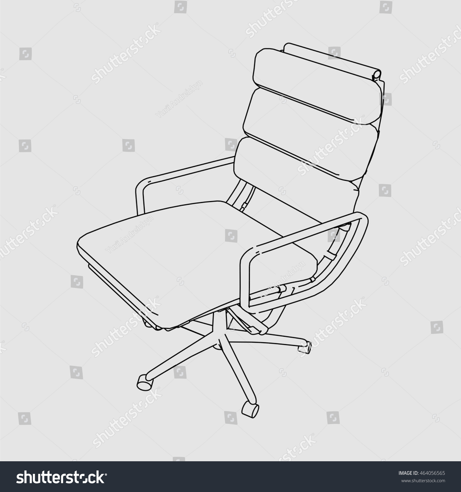 Office Chair Sketch Vector Stock Vector (Royalty Free) 464056565