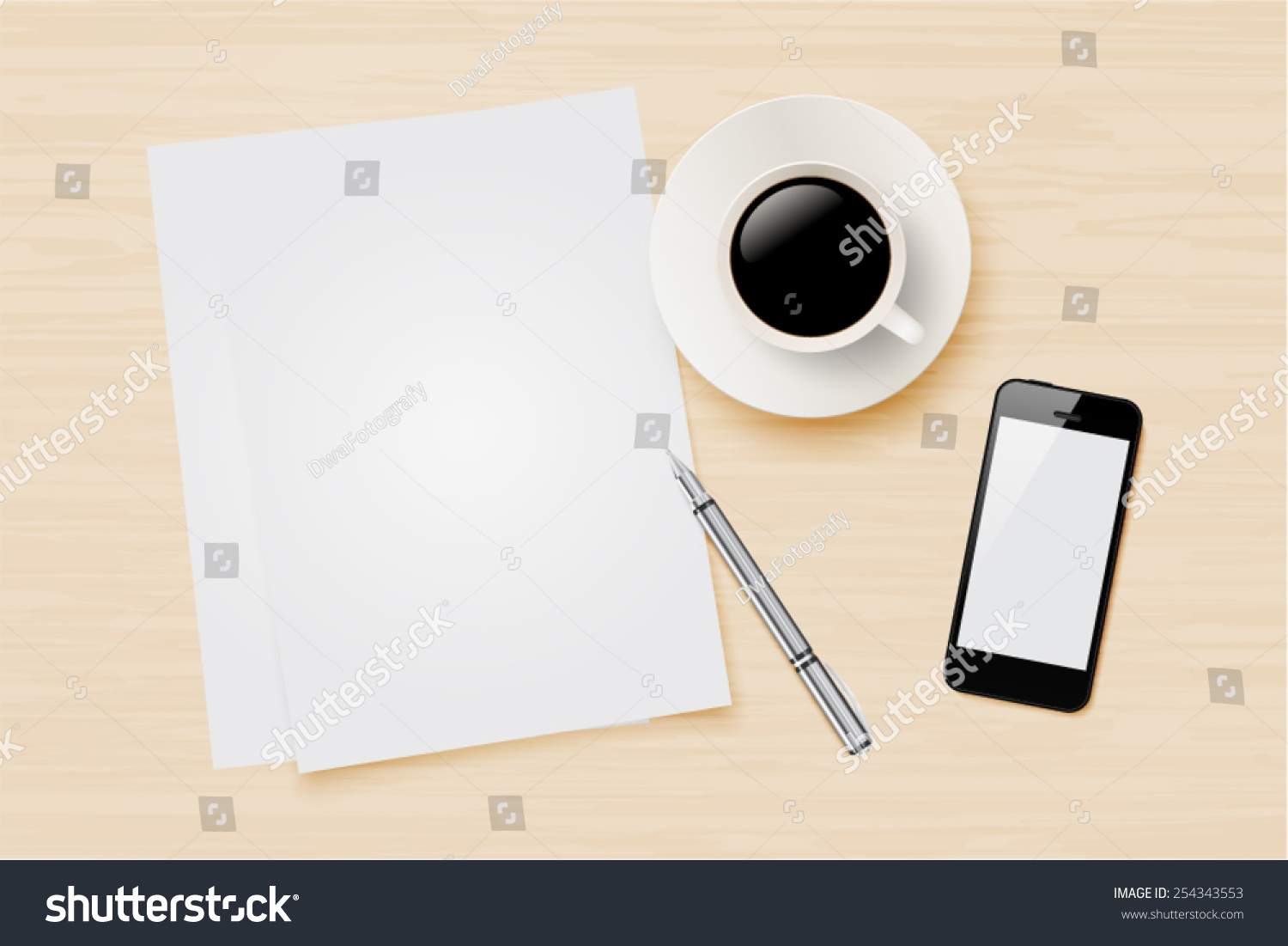 Office Desk Vector Stock Vector (Royalty Free) 254343553 | Shutterstock