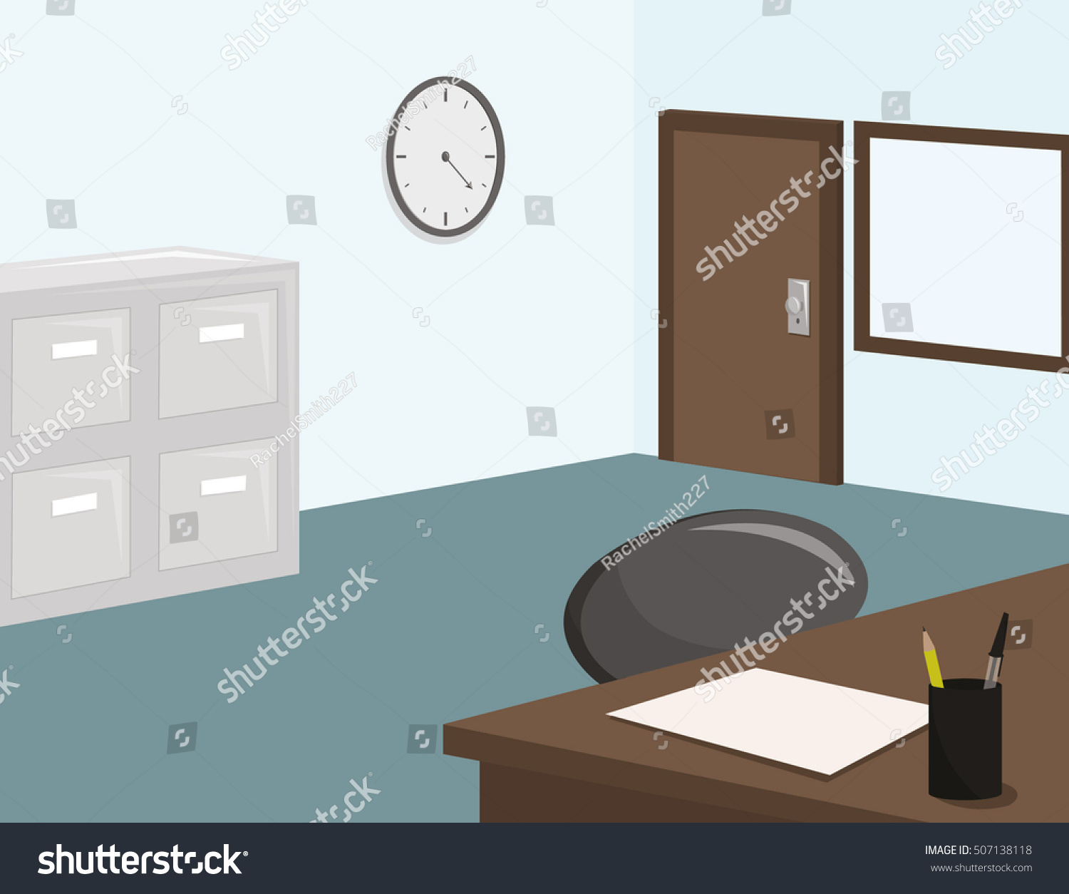Office Environment Vector Illustration Stock Vector (Royalty Free ...