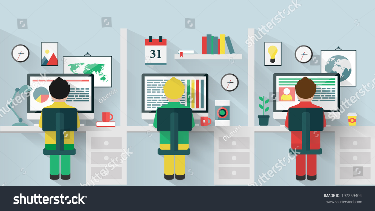 Office Flat Style Vector Illustration Stock Vector (Royalty Free ...