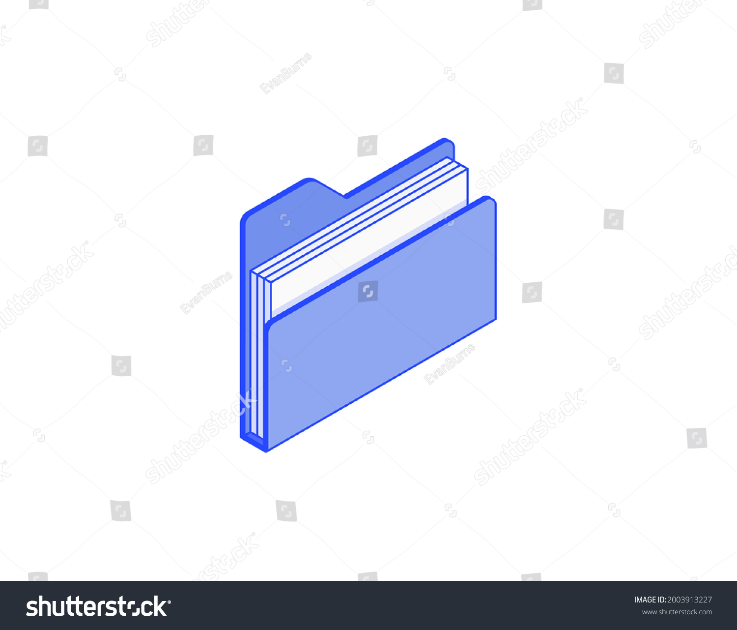 Office Folder Documents File Directory Isometric Stock Vector (Royalty ...