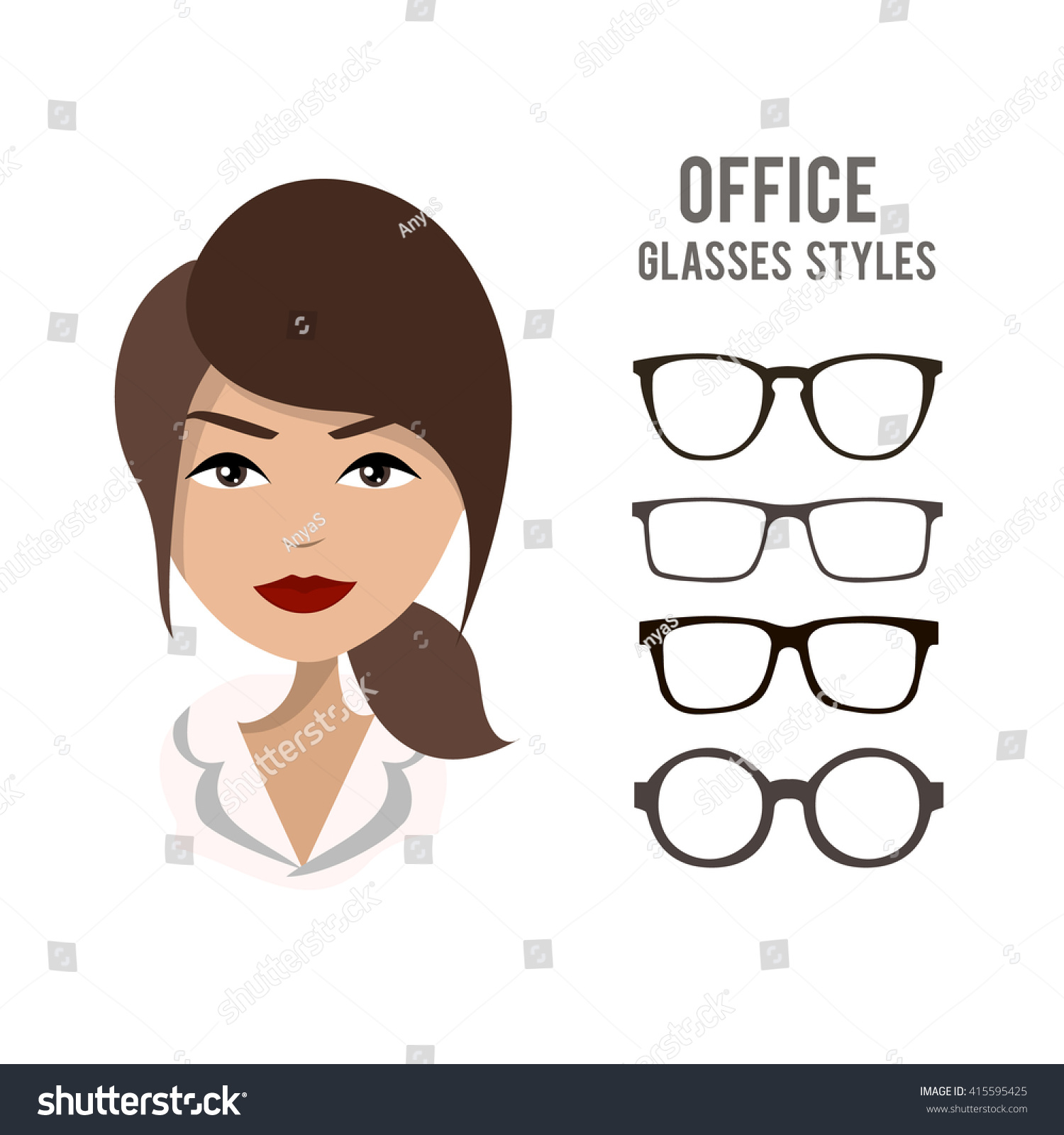 Office Glasses Styles Vector Template Office Stock Vector Royalty Free 415595425 Shutterstock