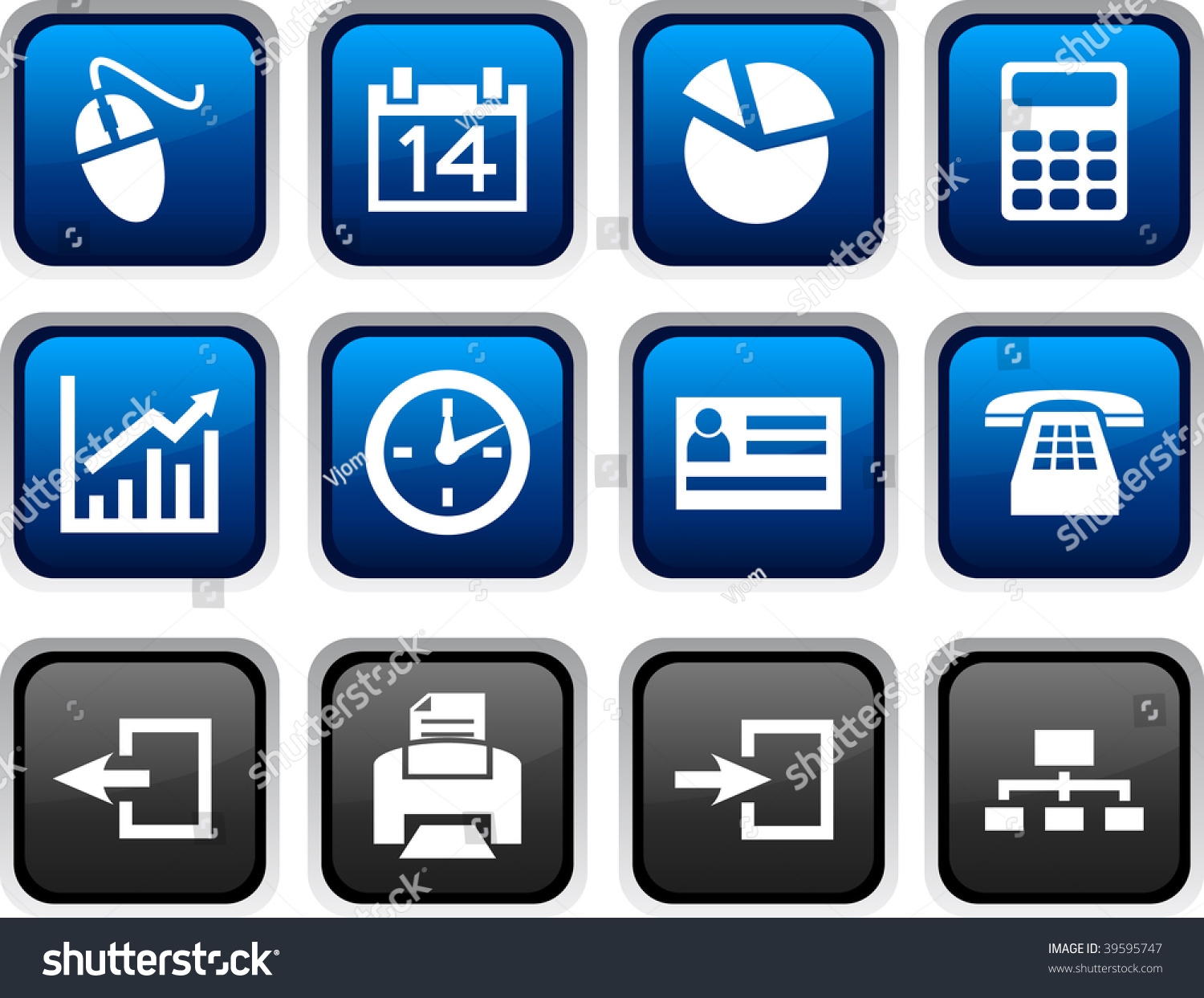 Conjunto de iconos de Office. Ilustración: vector de stock (libre de ...